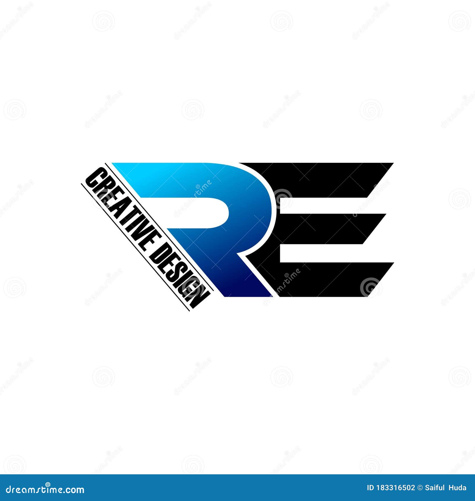 Letter RE Simple Logo Design Vector. Stock Vector - Illustration of ...