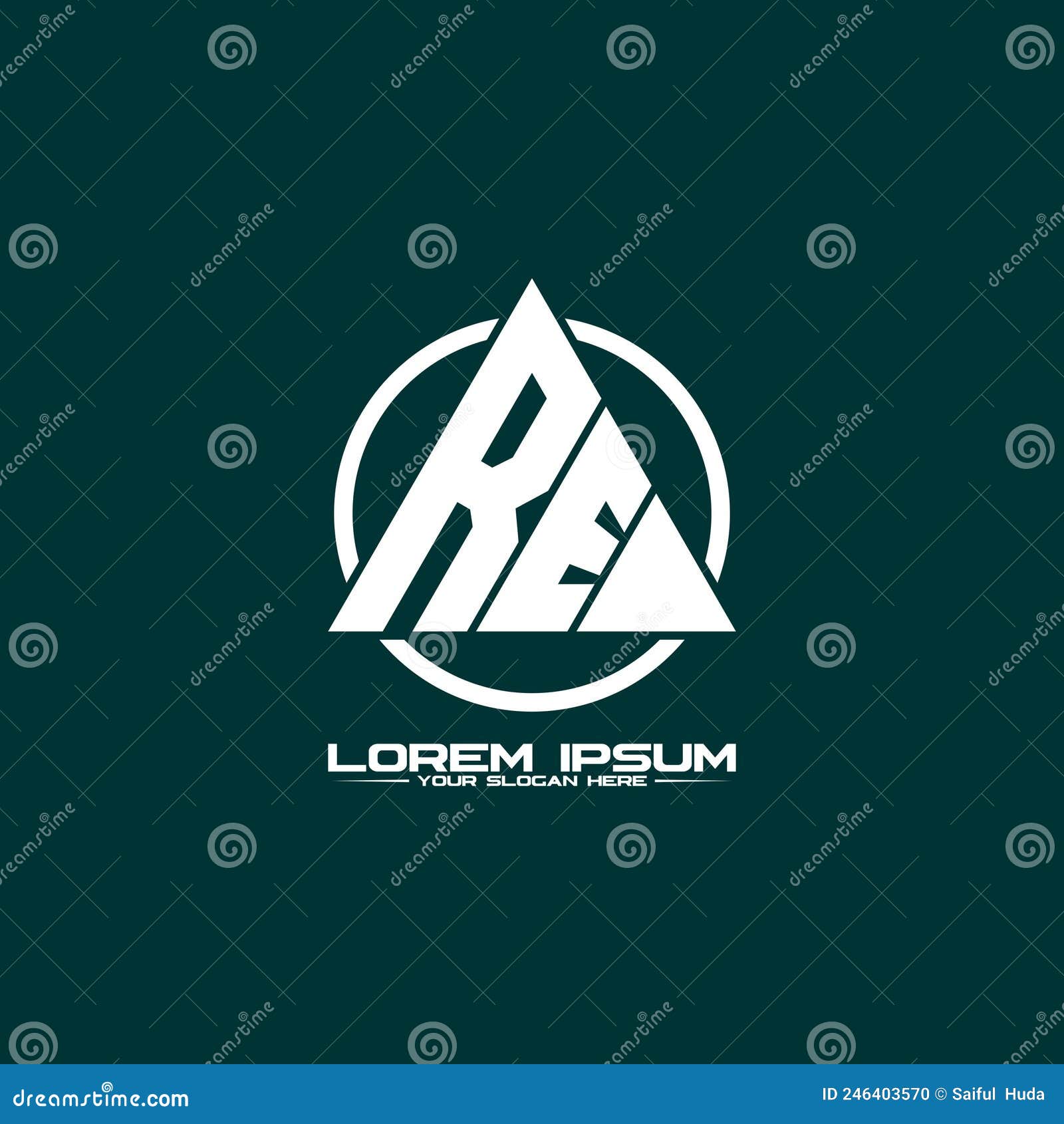 Letter RE Simple Monogram Logo Icon Design. Stock Vector - Illustration ...