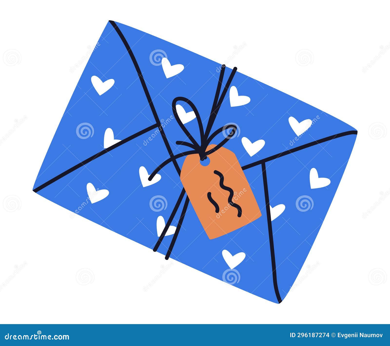 Letter Receive and Send with Blue Envelope with Tag Vector Illustration ...