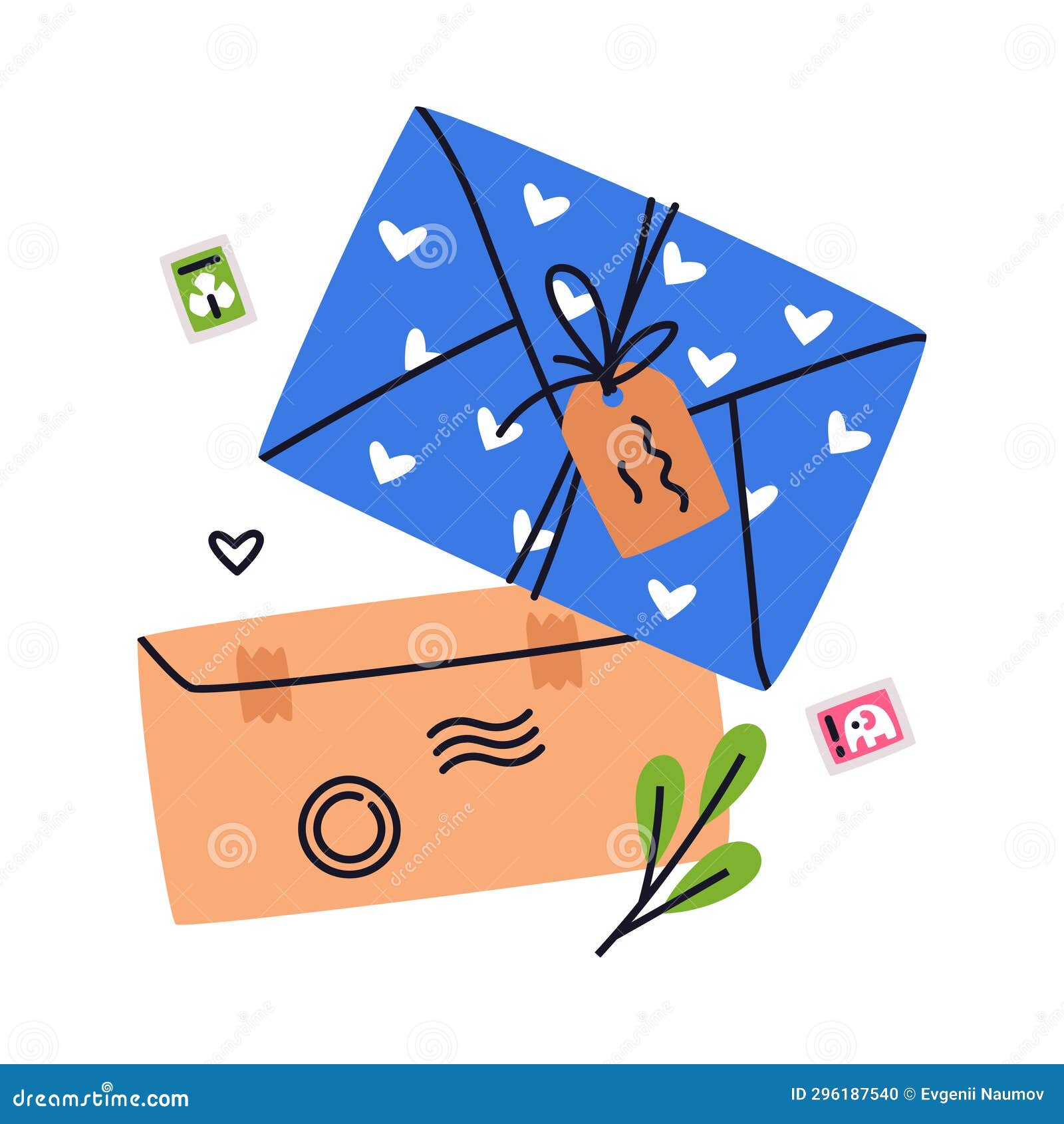 Letter Receive and Send with Envelope and Tag Vector Illustration Stock ...