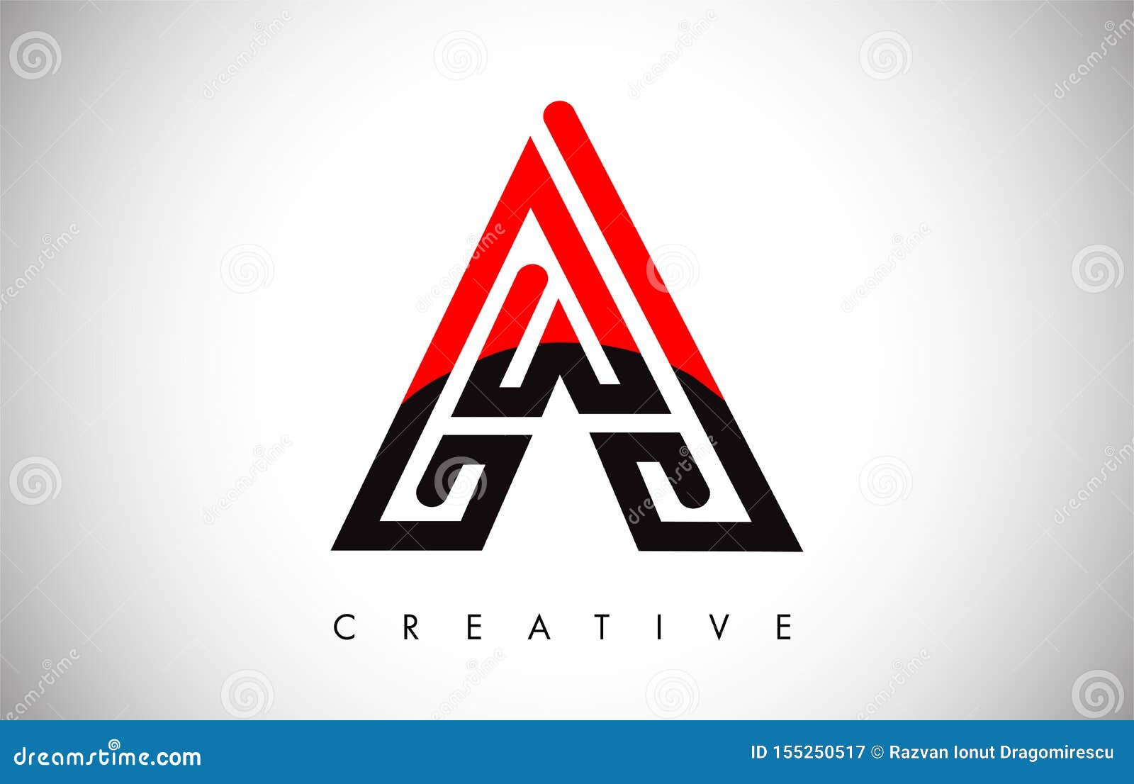 A Letter Red and Black Design Logo. Letter a Icon Logo with Modern ...