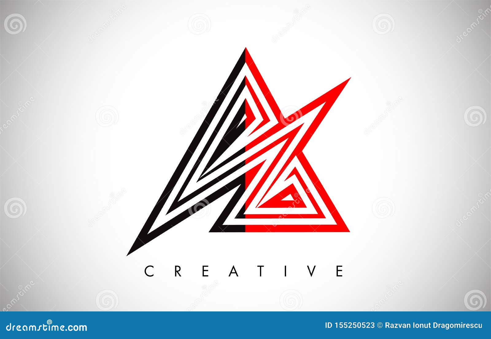 A Letter Red and Black Design Logo. Letter a Icon Logo with Modern ...