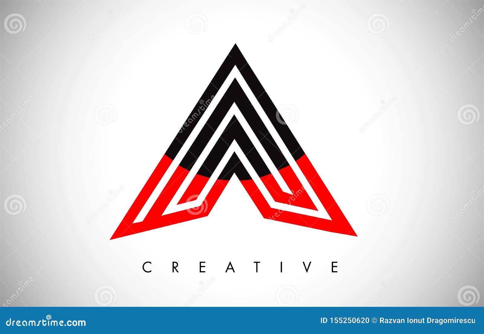 A Letter Red and Black Design Logo. Letter a Icon Logo with Modern ...
