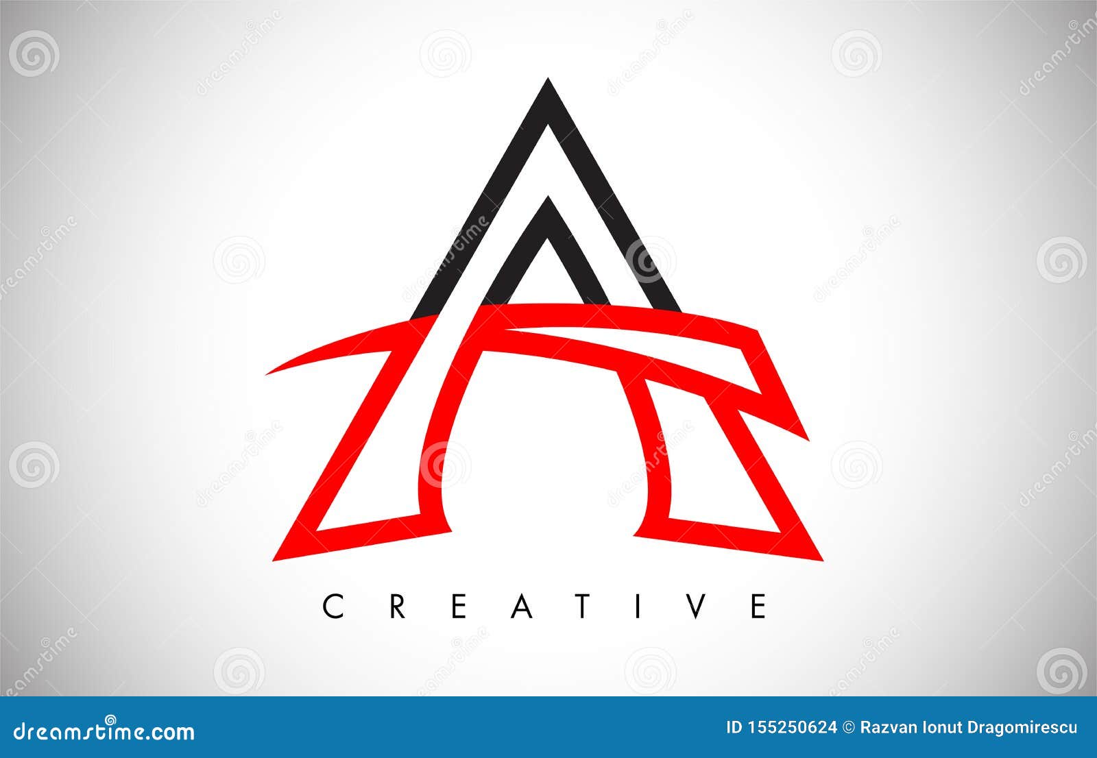 A Letter Red and Black Design Logo. Letter a Icon Logo with Modern ...
