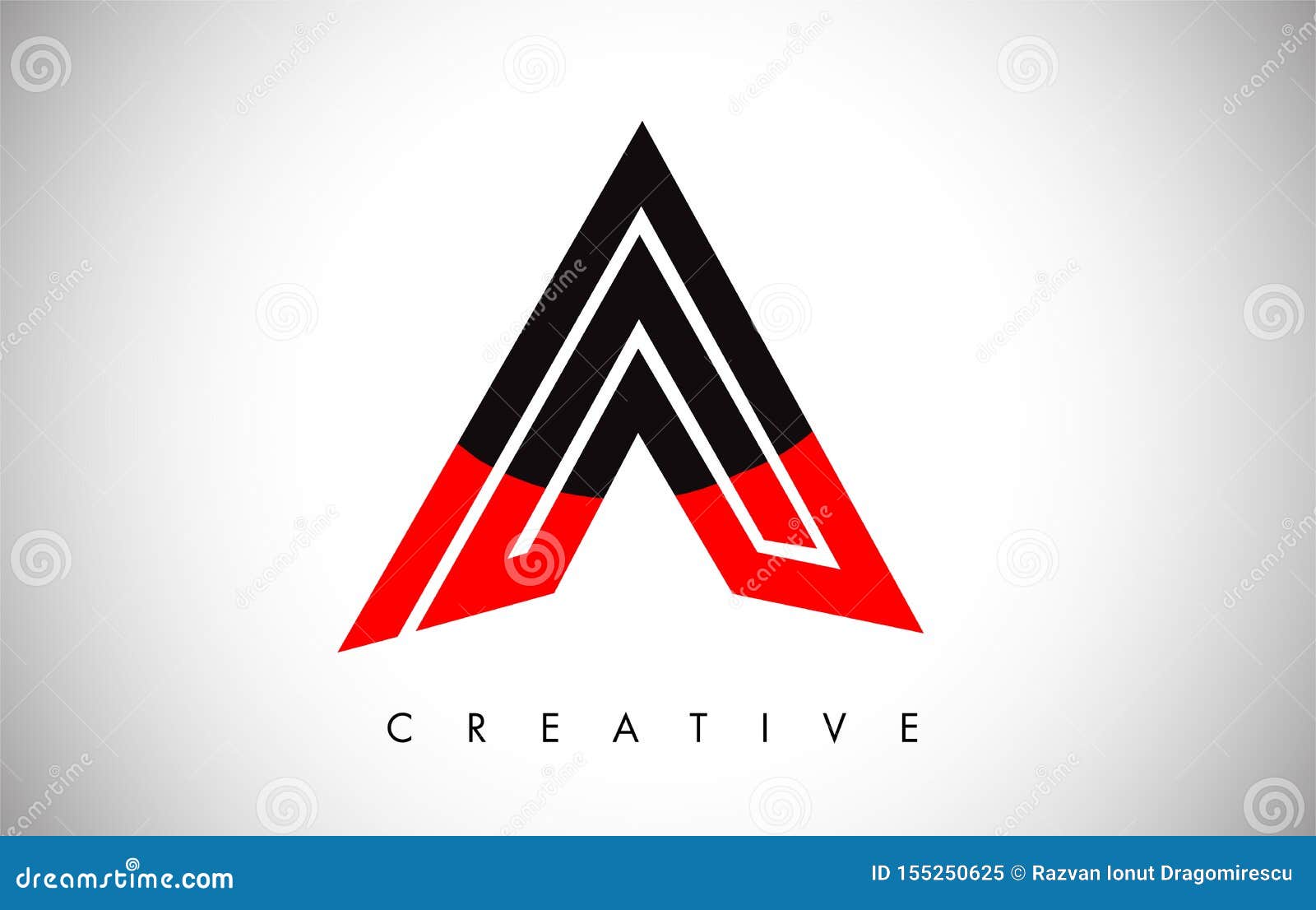 A Letter Red and Black Design Logo. Letter a Icon Logo with Modern ...