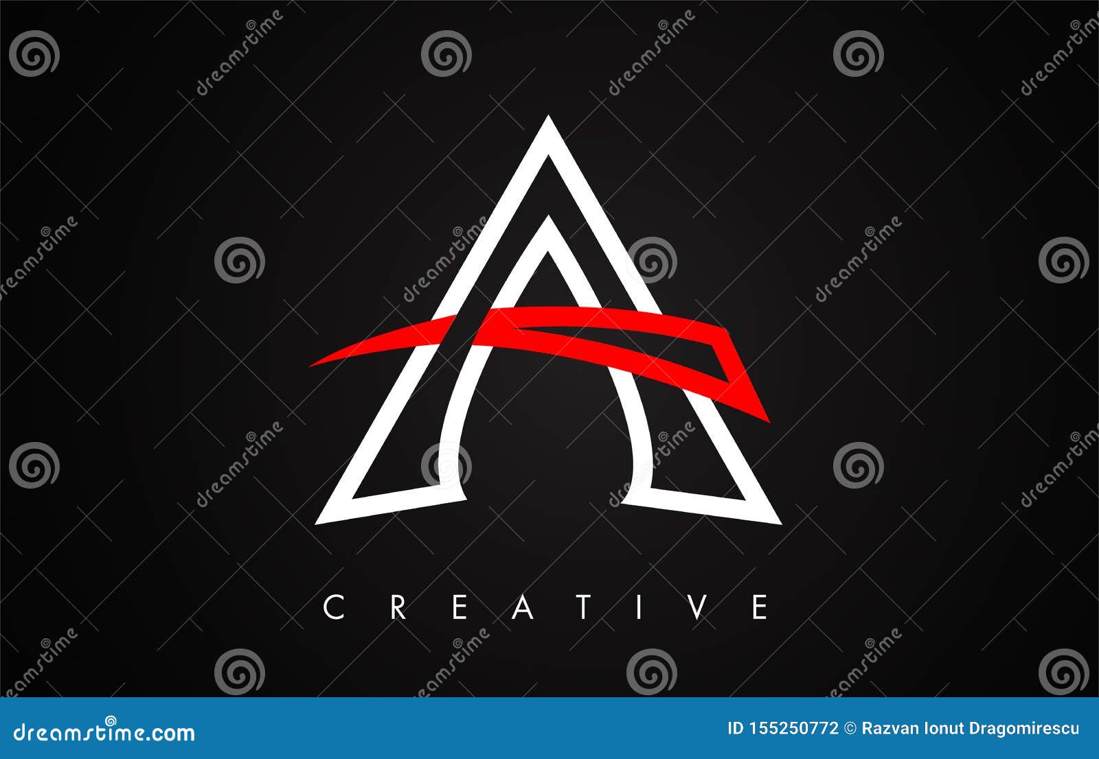 A Letter Red and Black Design Logo. Letter a Icon Logo with Modern ...