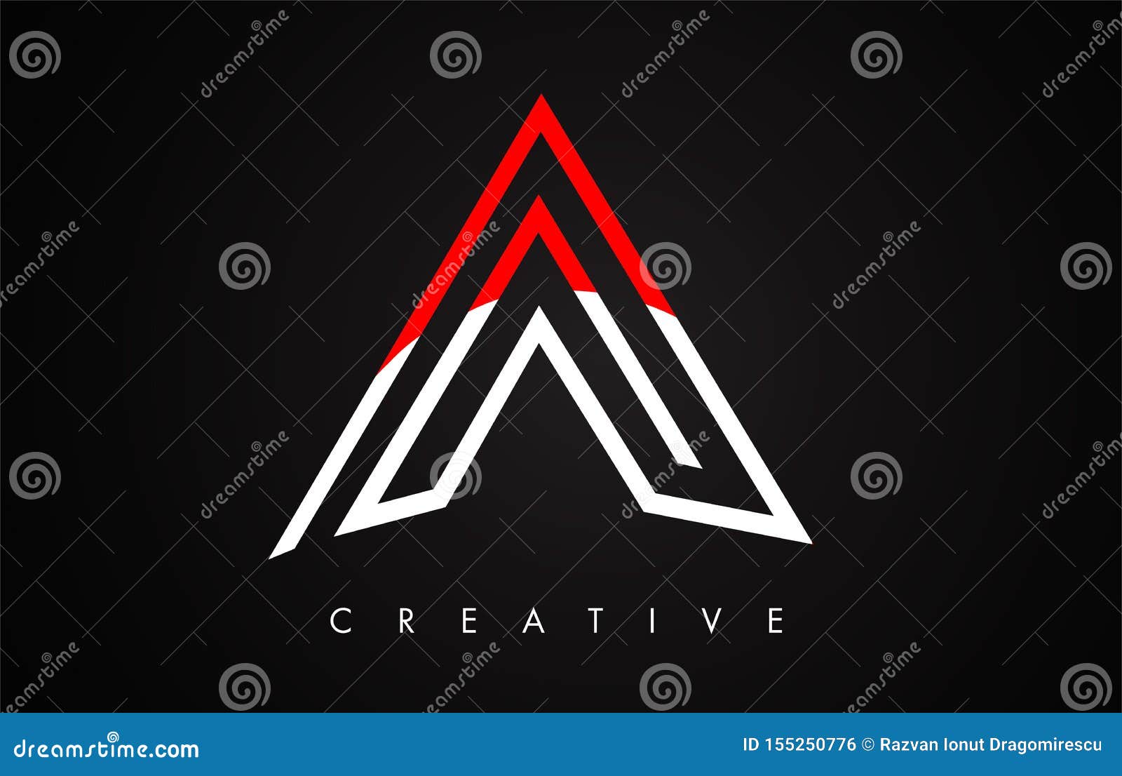 A Letter Red and Black Design Logo. Letter a Icon Logo with Modern ...