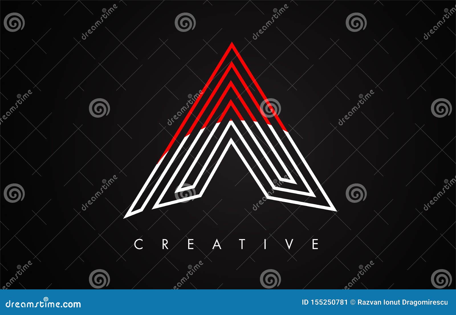 A Letter Red and Black Design Logo. Letter a Icon Logo with Modern ...