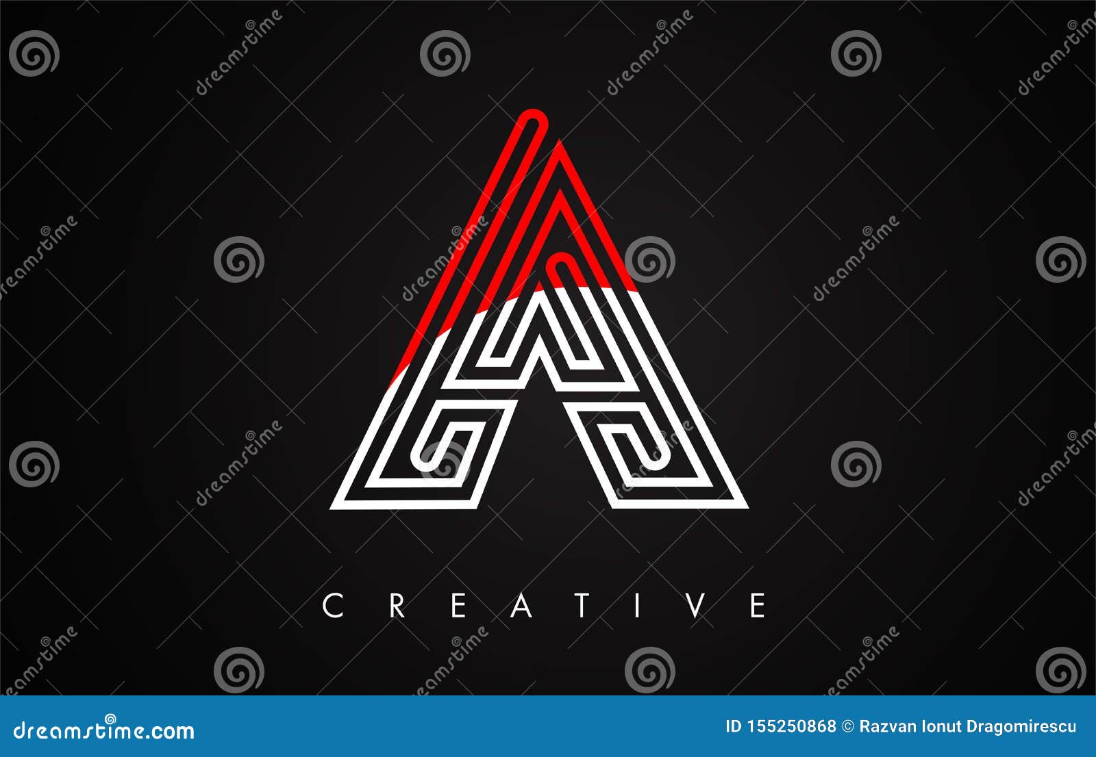 A Letter Red and Black Design Logo. Letter a Icon Logo with Modern ...