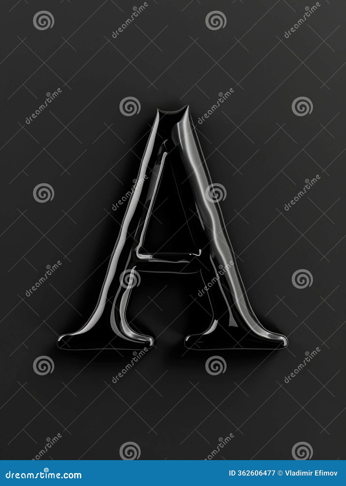 Letter a with reflection stock image. Image of design - 362606477