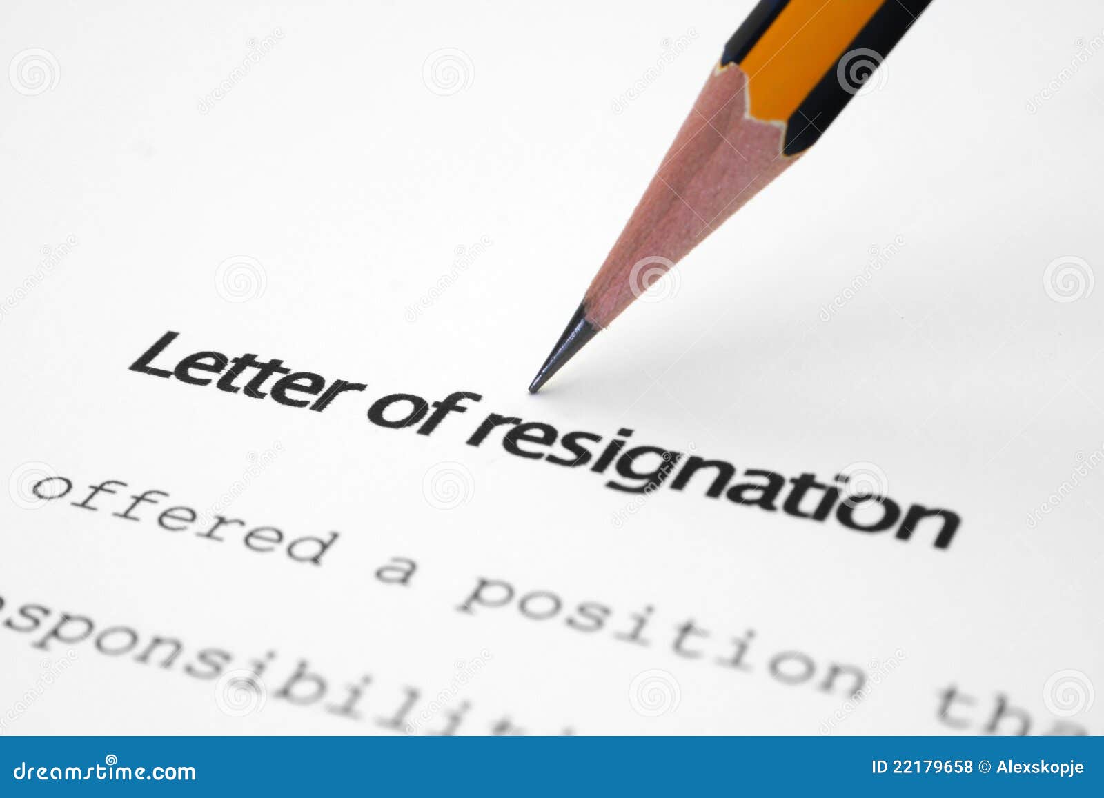 Letter of resignation stock photo. Image of employment - 22179658