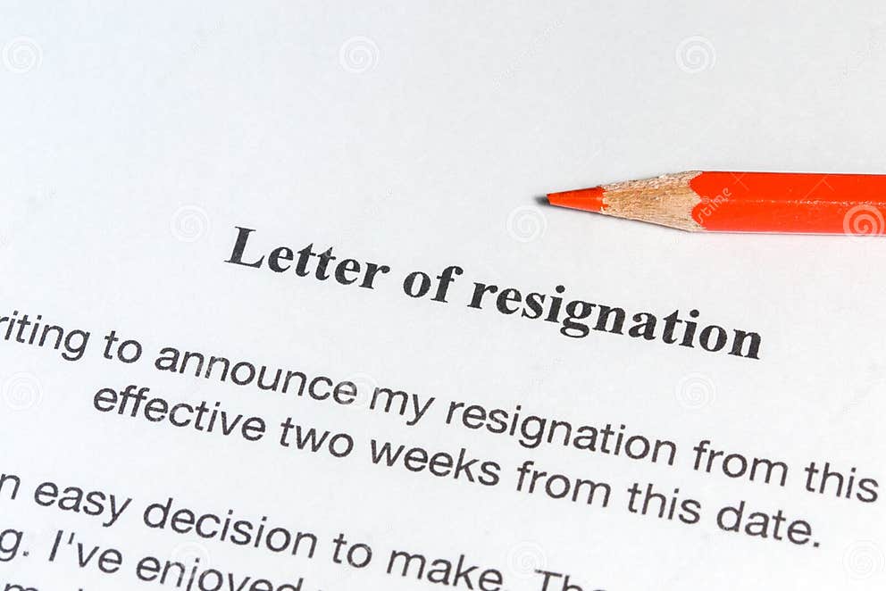 Letter of resignation stock image. Image of resignation - 65841877