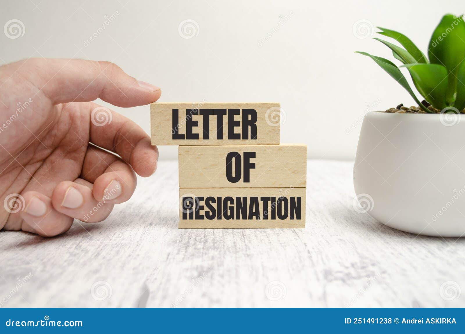 Letter of Resignation Words on Wooden Blocks Stock Photo - Image of ...