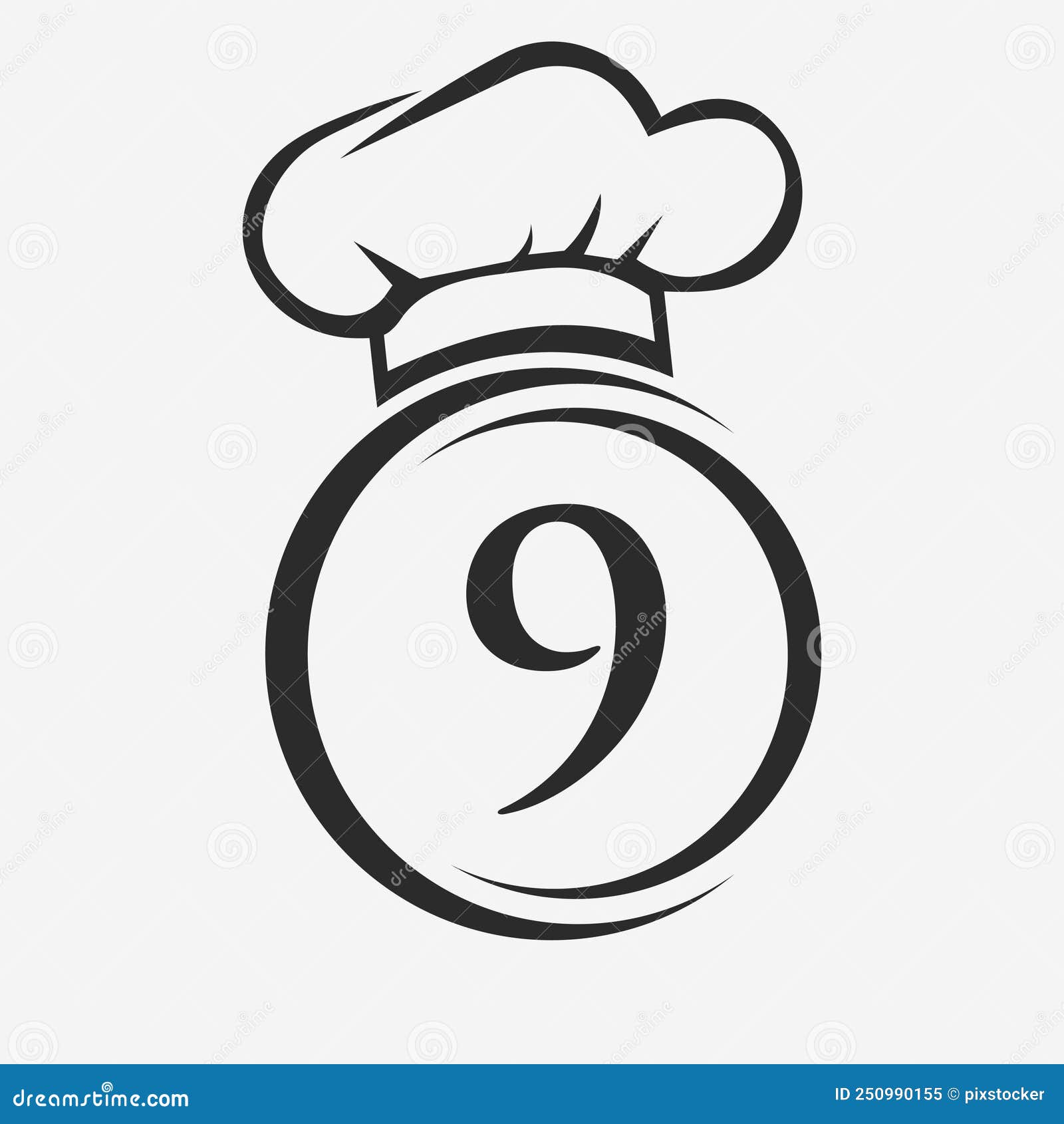 Letter 9 Restaurant Logo Template. Restaurant Logo Concept with Chef ...