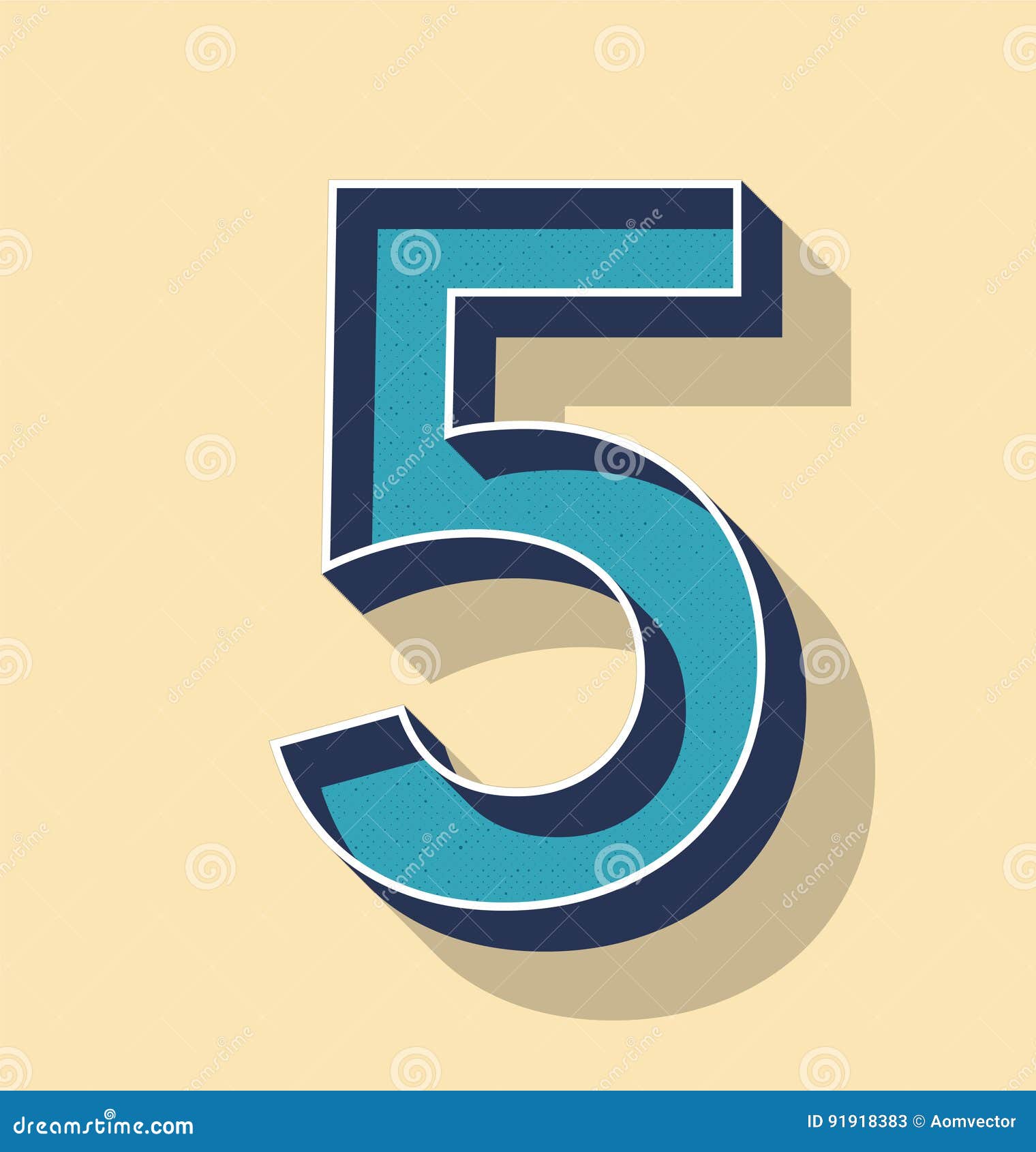 Letter 5 Retro Vector Text Style, Fonts Concept Stock Vector ...