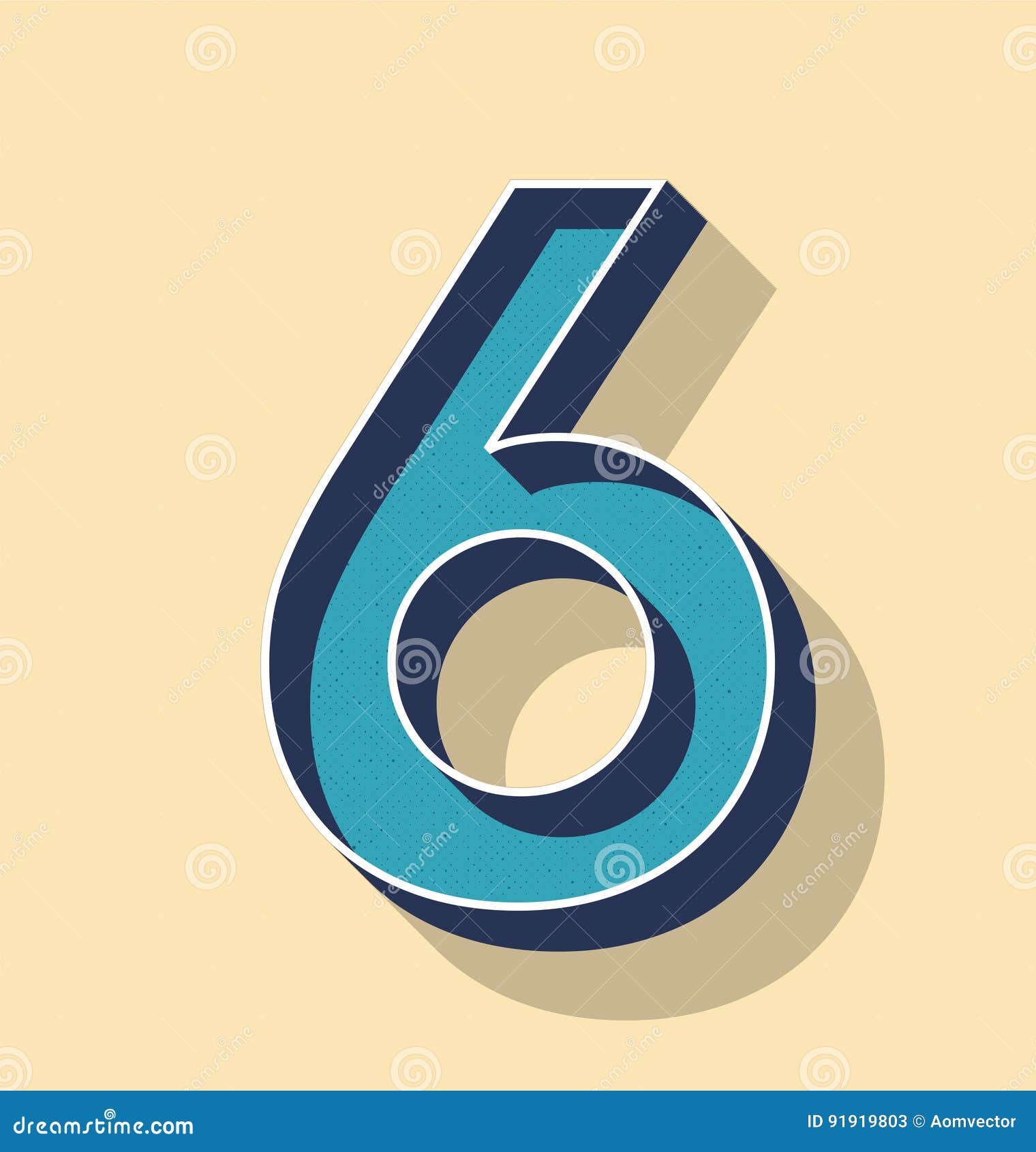 Letter 6 Retro Vector Text Style, Fonts Concept Stock Vector ...