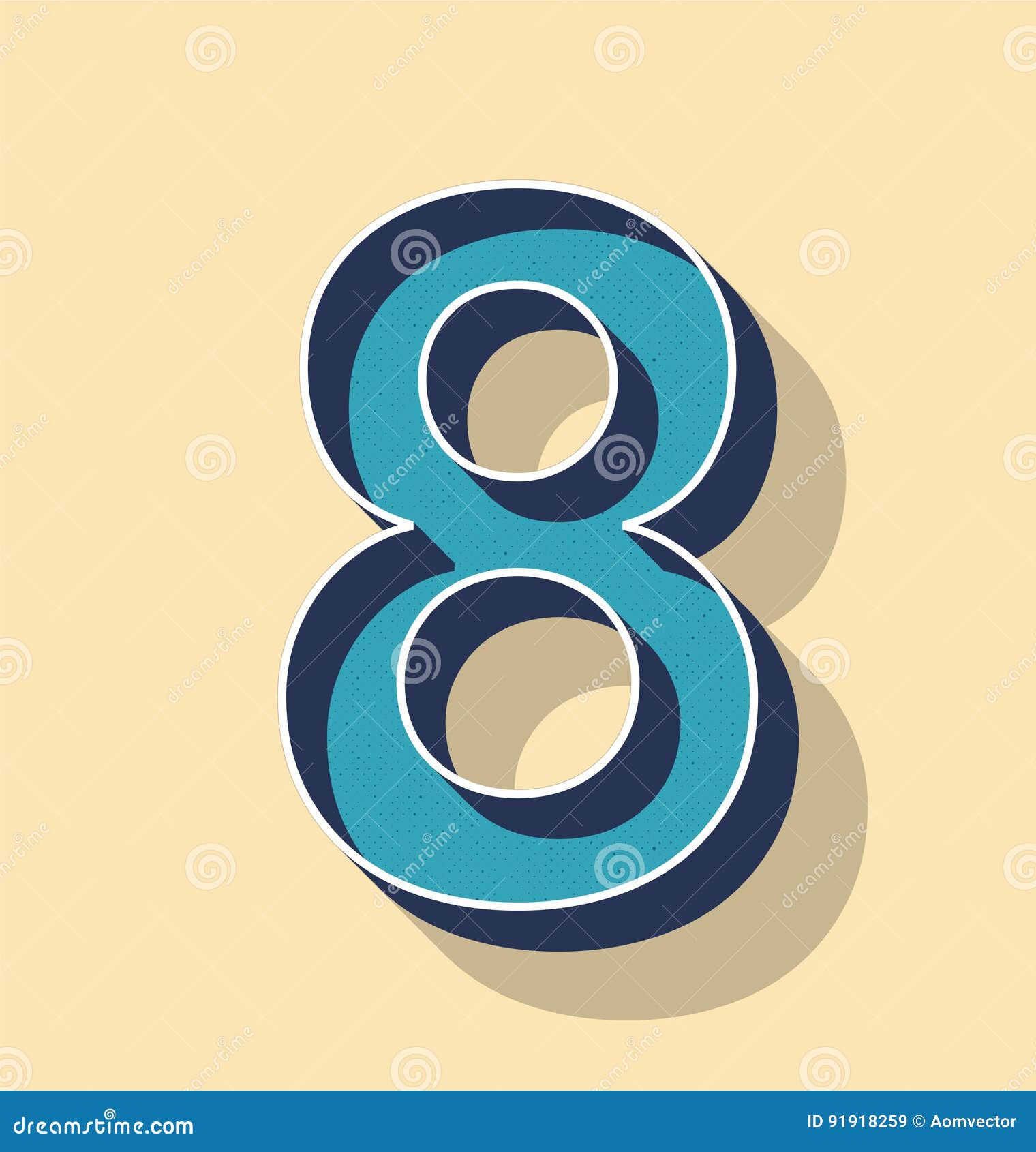 Letter 8 Retro Vector Text Style, Fonts Concept Stock Vector ...