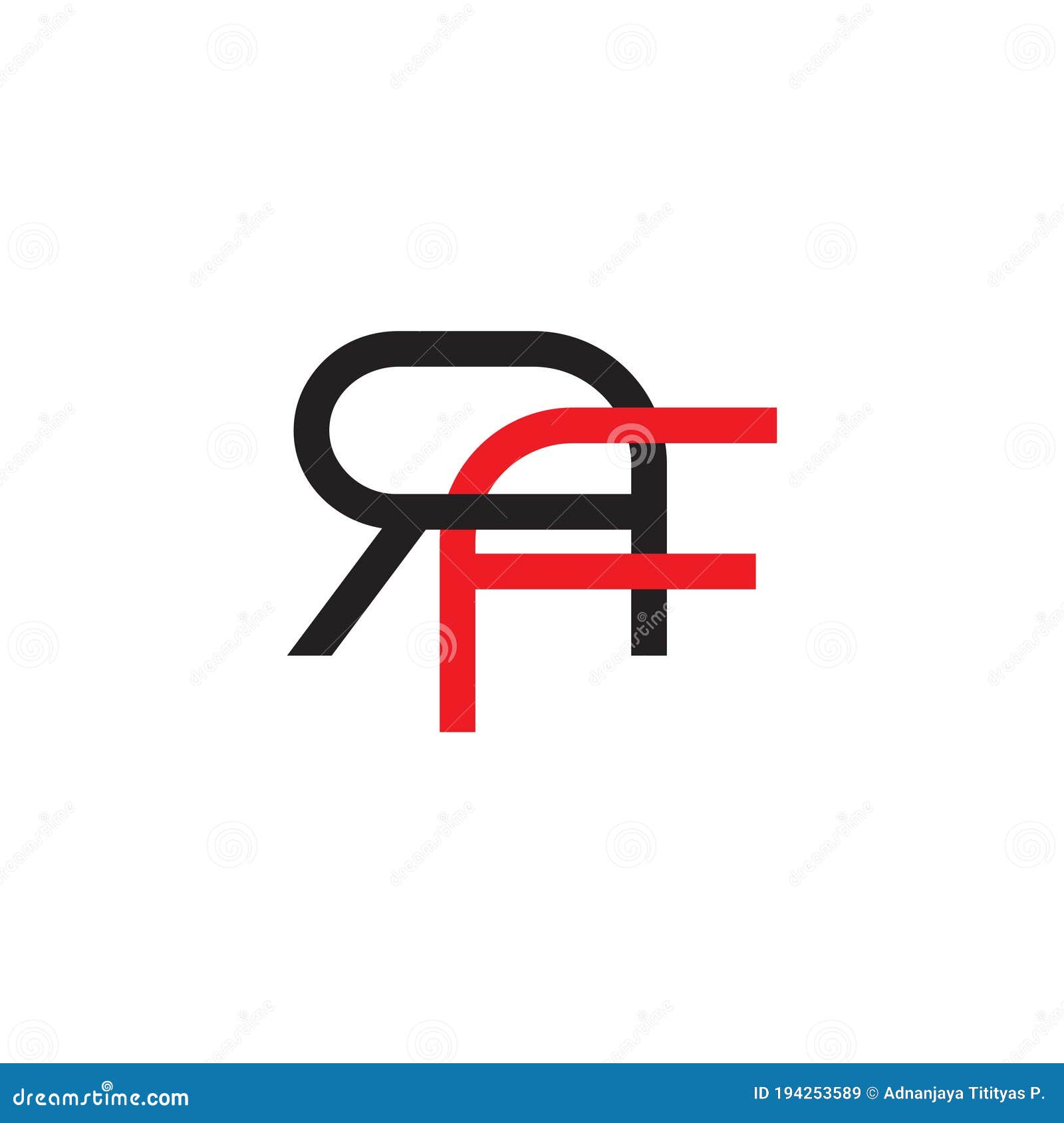 Letter Rf Linked Colorful Linear Geometric Design Symbol Logo Vector ...