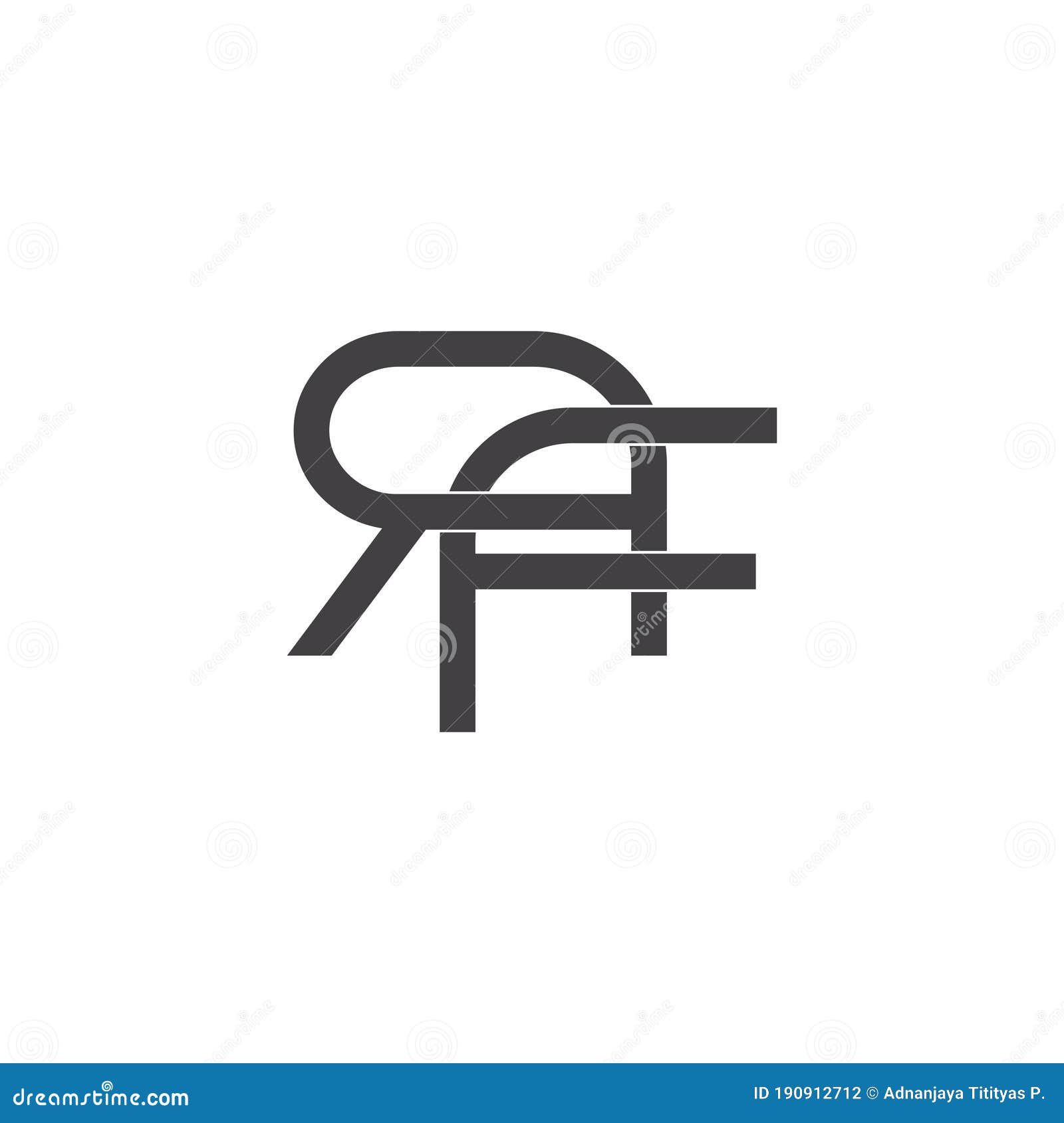 Letter Rf Linked Flat Geometric Clear Line Design Symbol Logo Vector ...
