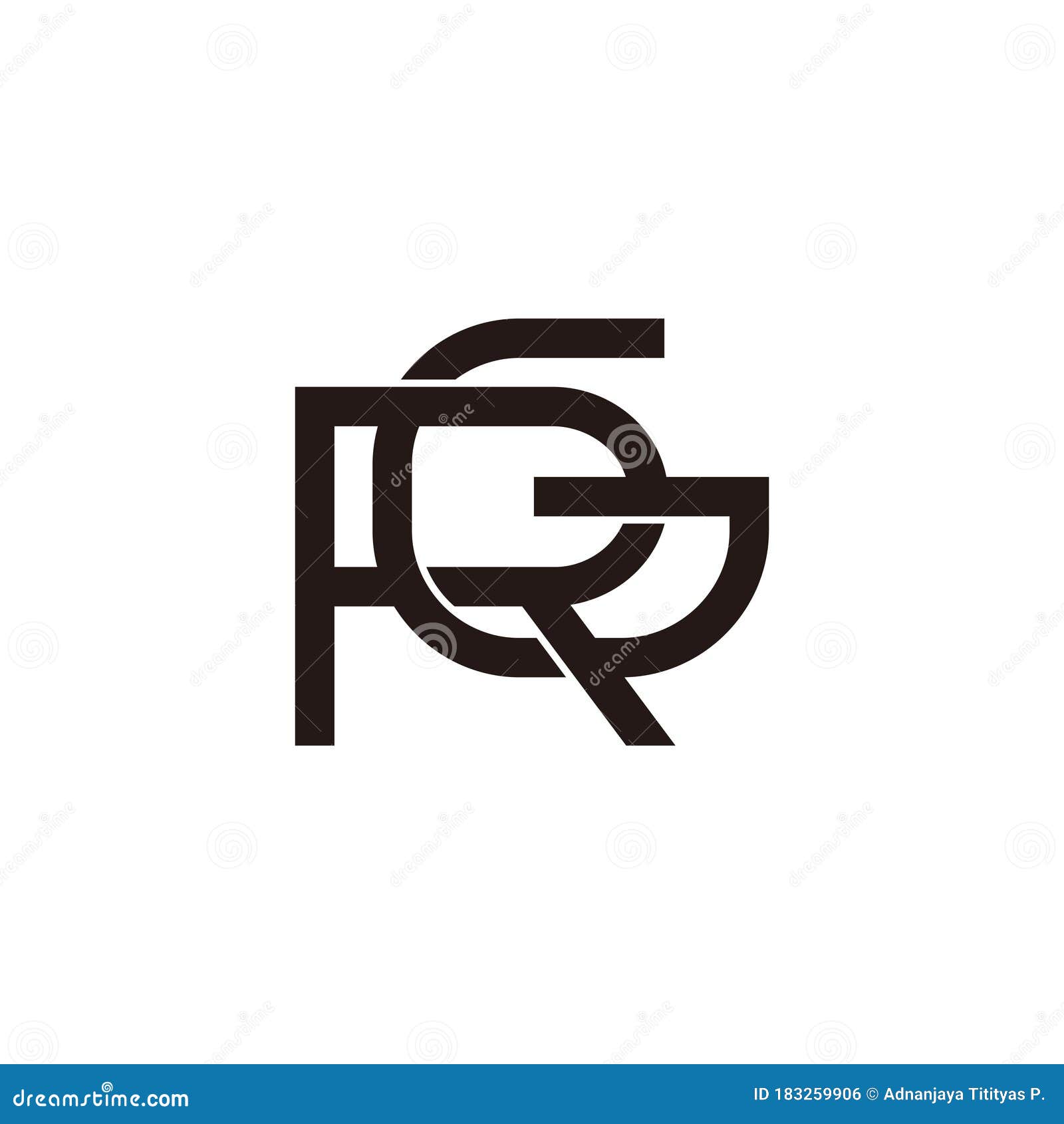 Letter Rg Simple Geometric Overlap Design Symbol Logo Vector Stock ...