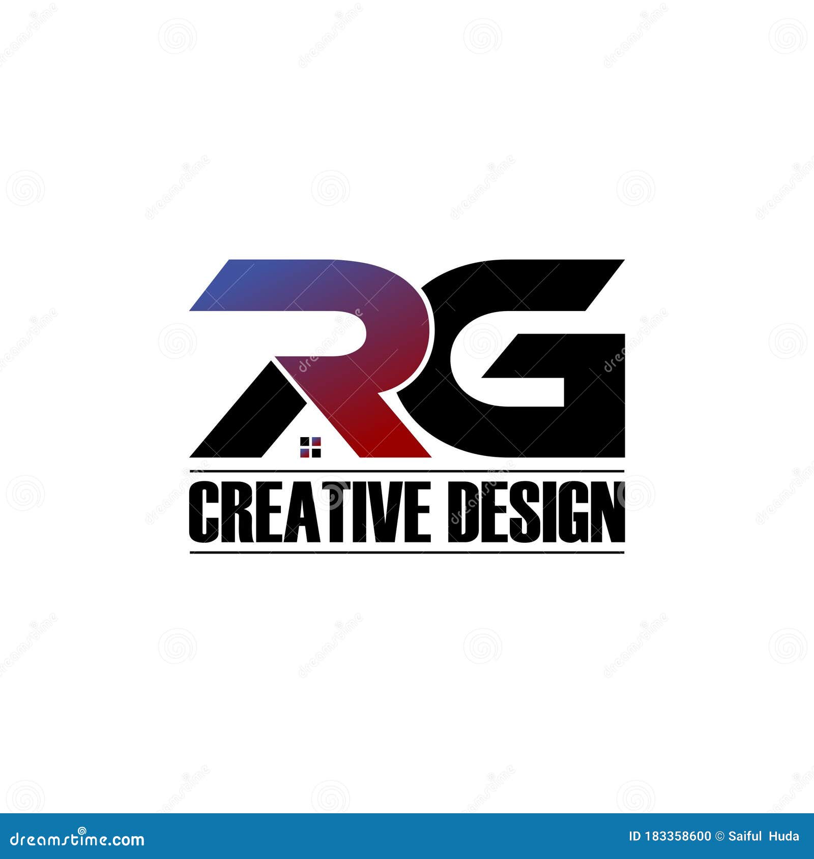 Letter RG Simple Logo Design Vector. Stock Vector - Illustration of ...