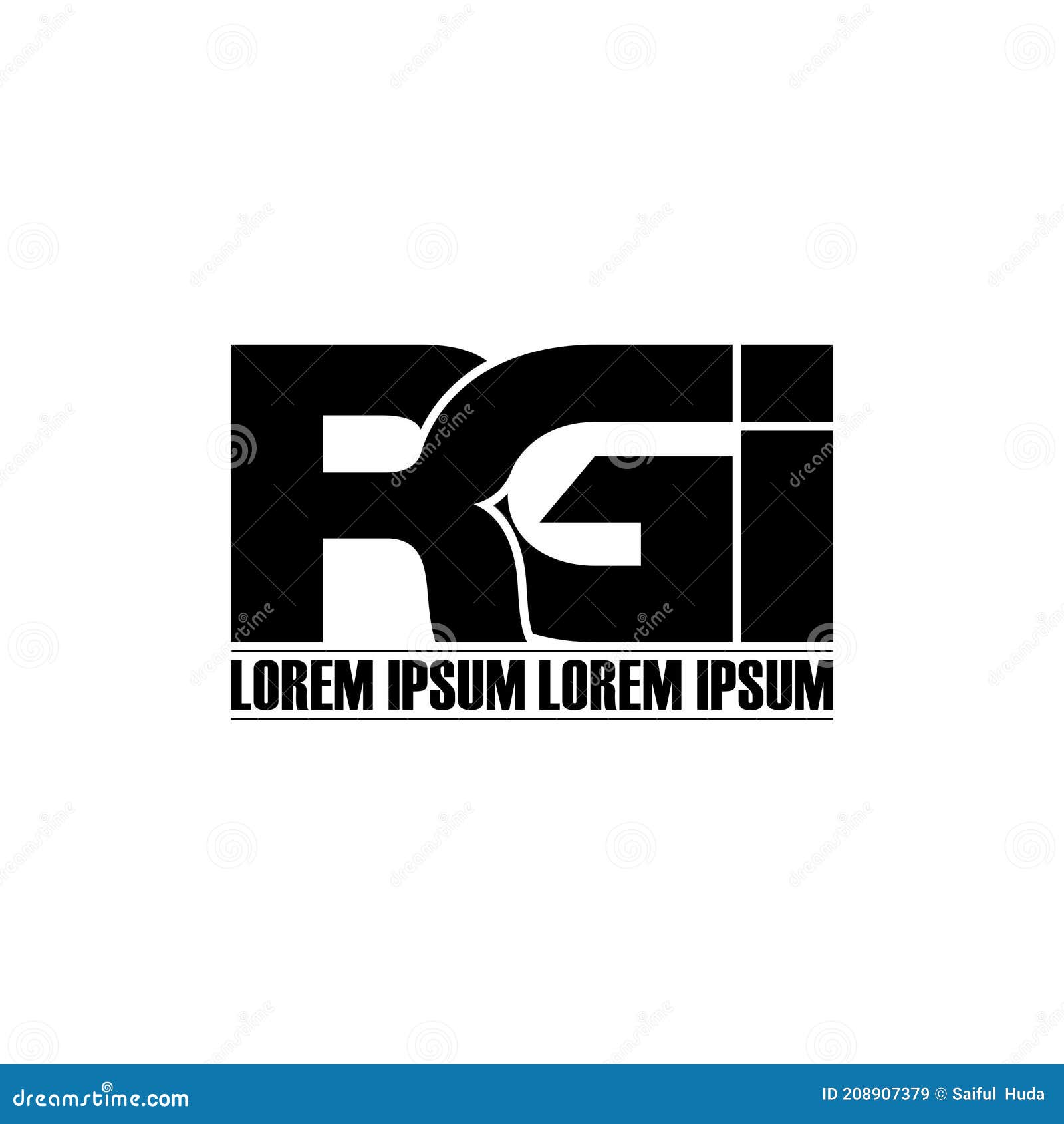 Lette RGI Simple Monogram Logo Icon Design. Stock Vector - Illustration ...