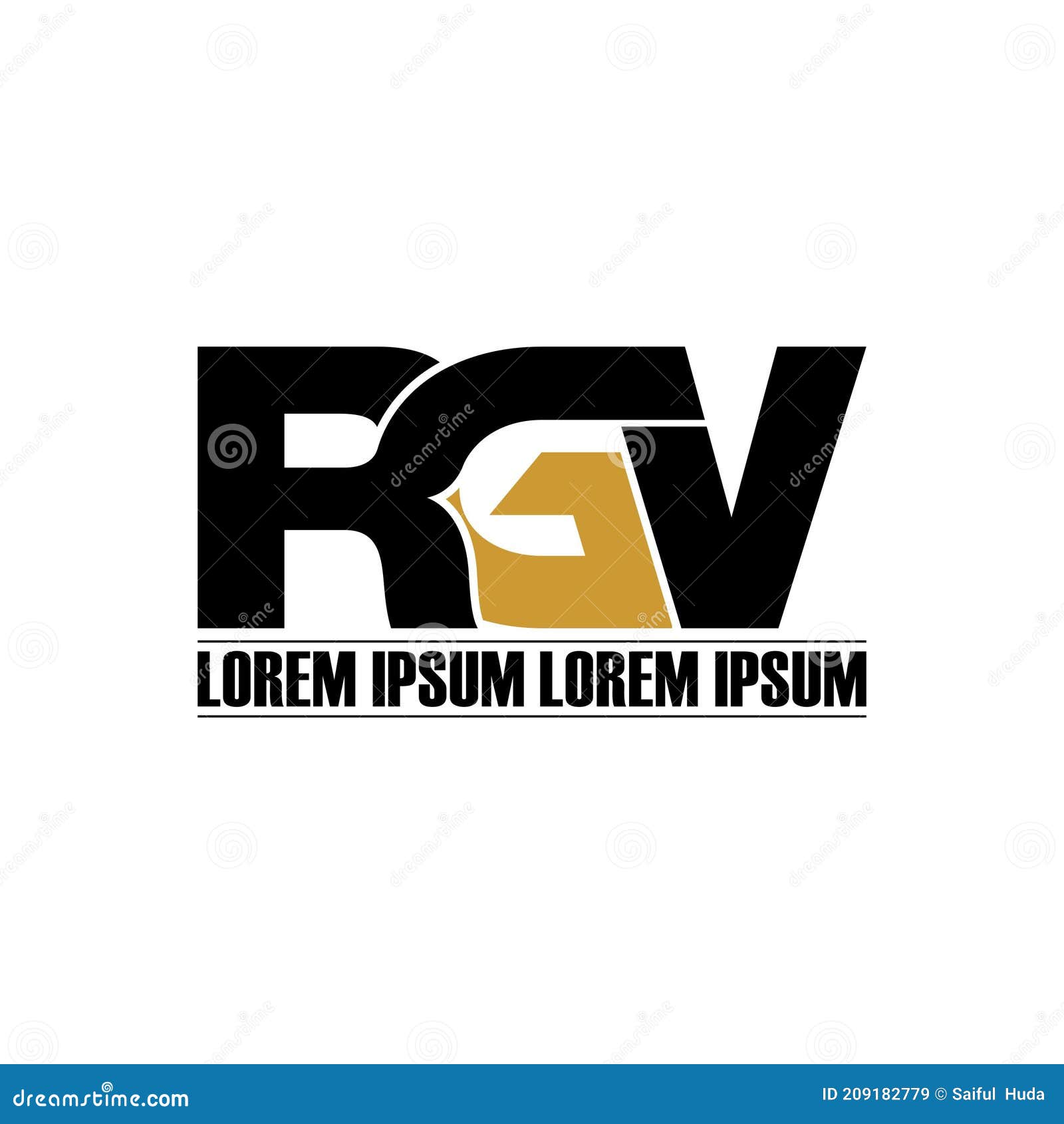 Letter RGV Simple Monogram Logo Icon Design. Stock Vector ...