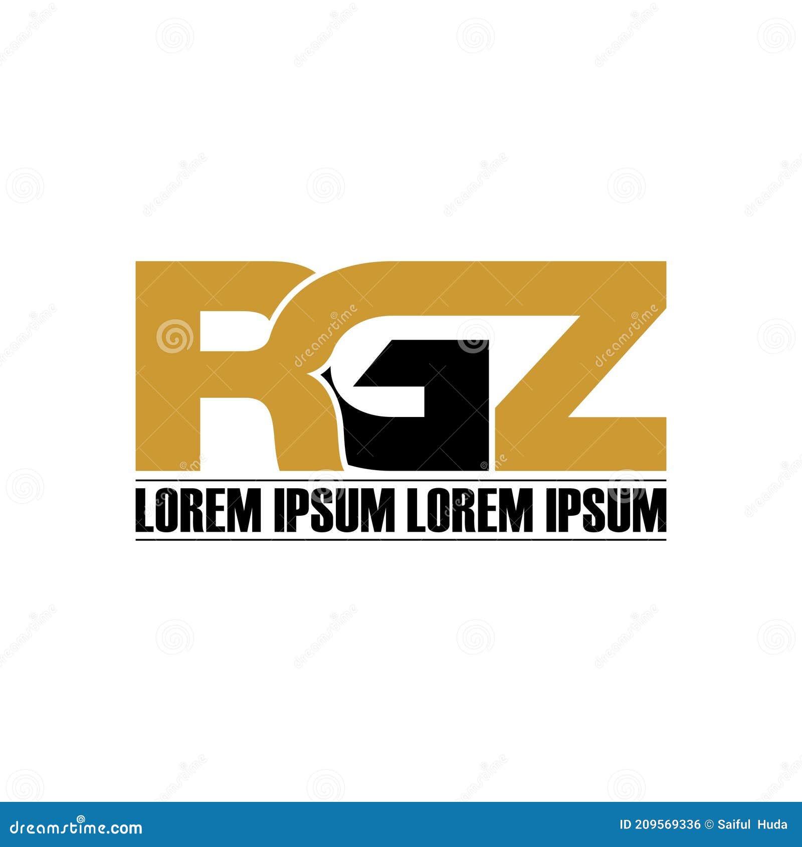 Letter RGZ Simple Monogram Logo Icon Design. Stock Vector ...