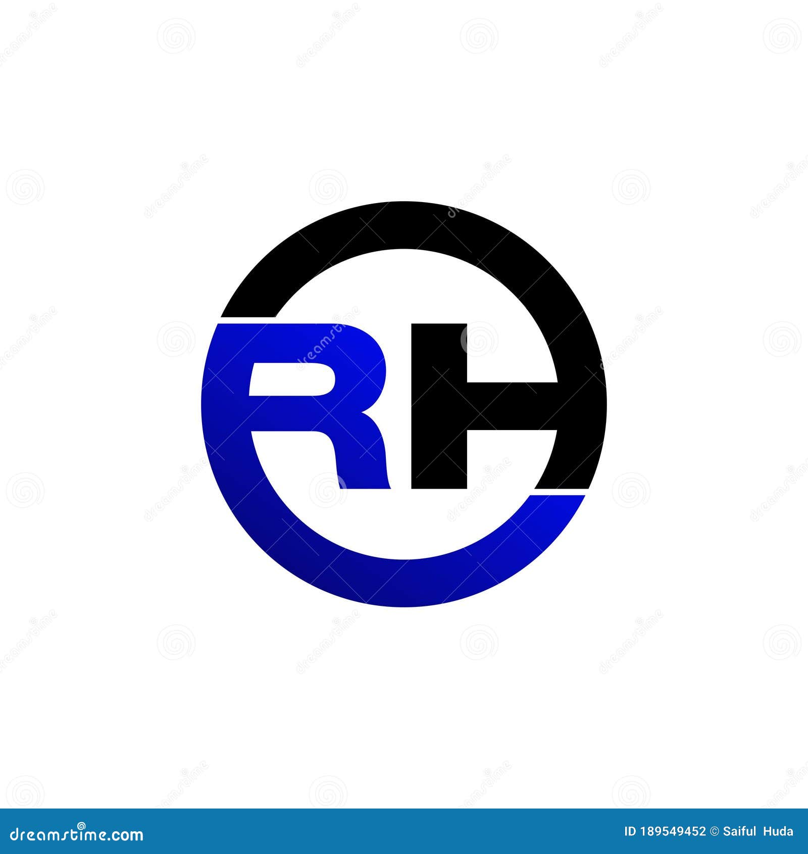 Letter RH Circle Monogram Logo Icon Design Vector. Stock Vector ...