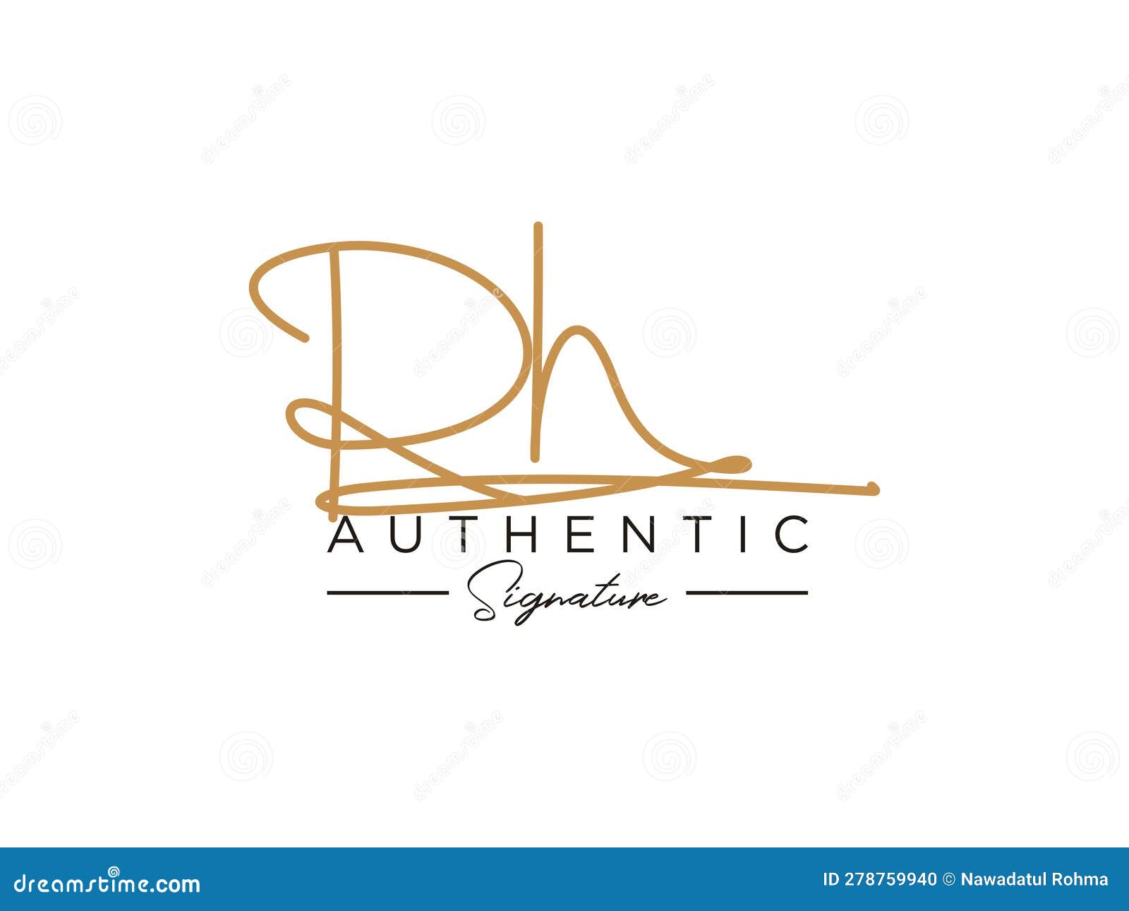 Letter RH Signature Logo Template Vector Stock Vector - Illustration of ...