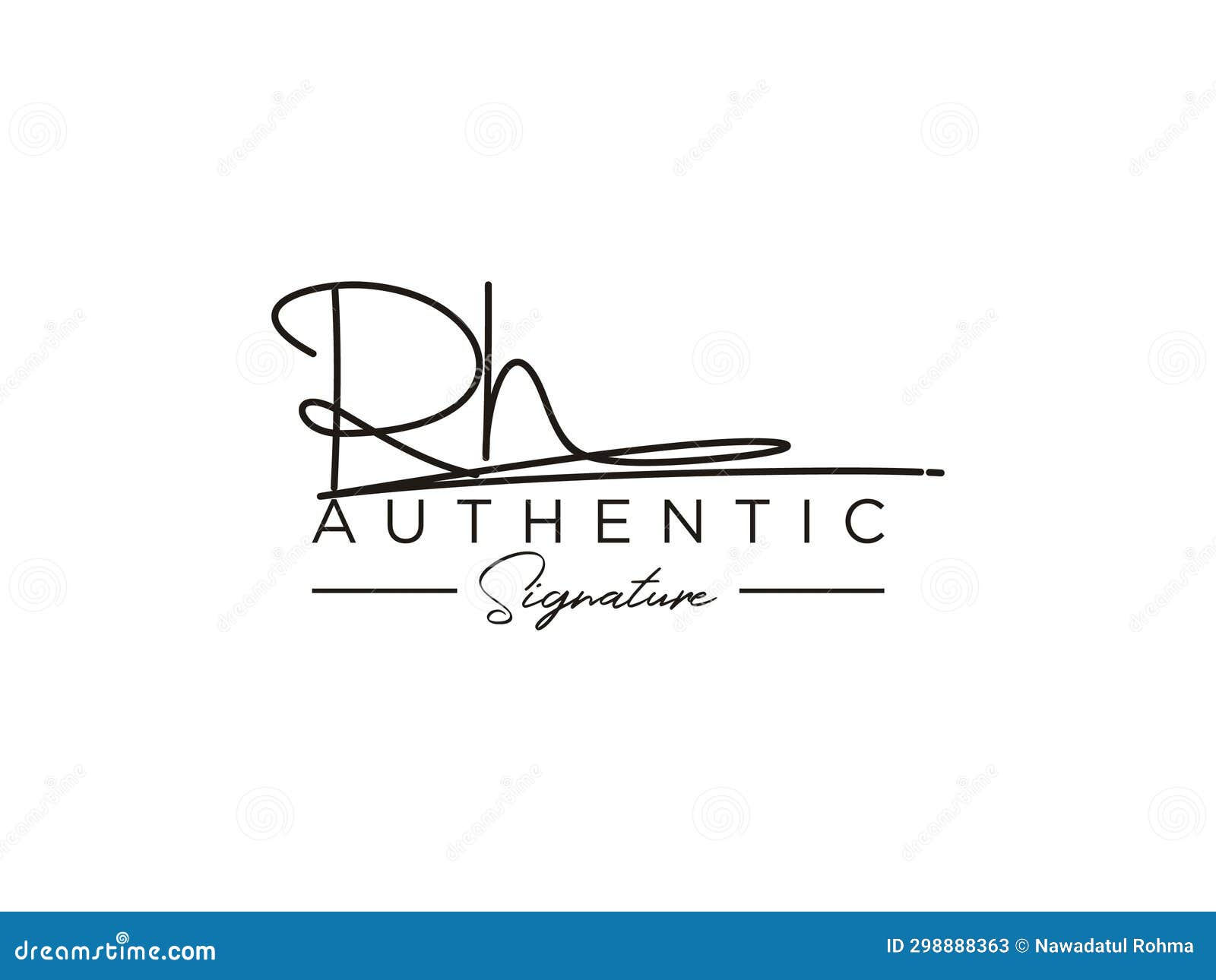Letter RH Signature Logo Template Vector Stock Vector - Illustration of ...