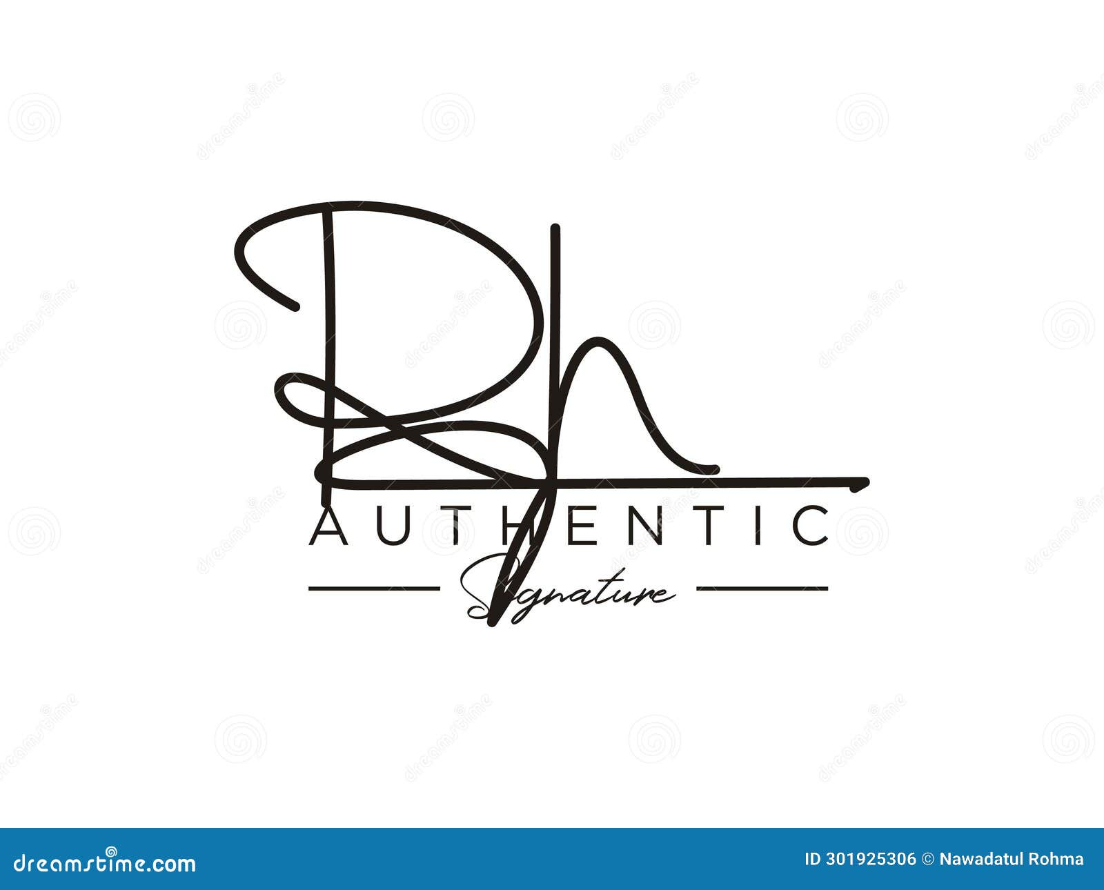 Letter RH Signature Logo Template Vector Stock Vector - Illustration of ...