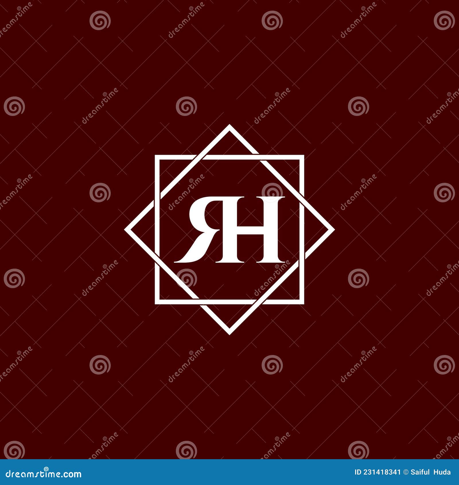 Letter RH Simple Monogram Logo Icon Design. Stock Vector - Illustration ...