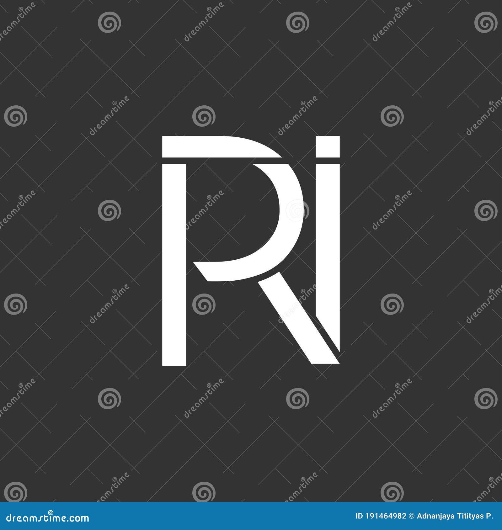 Letter Ri Simple Geometric Logo Vector Stock Vector - Illustration of ...