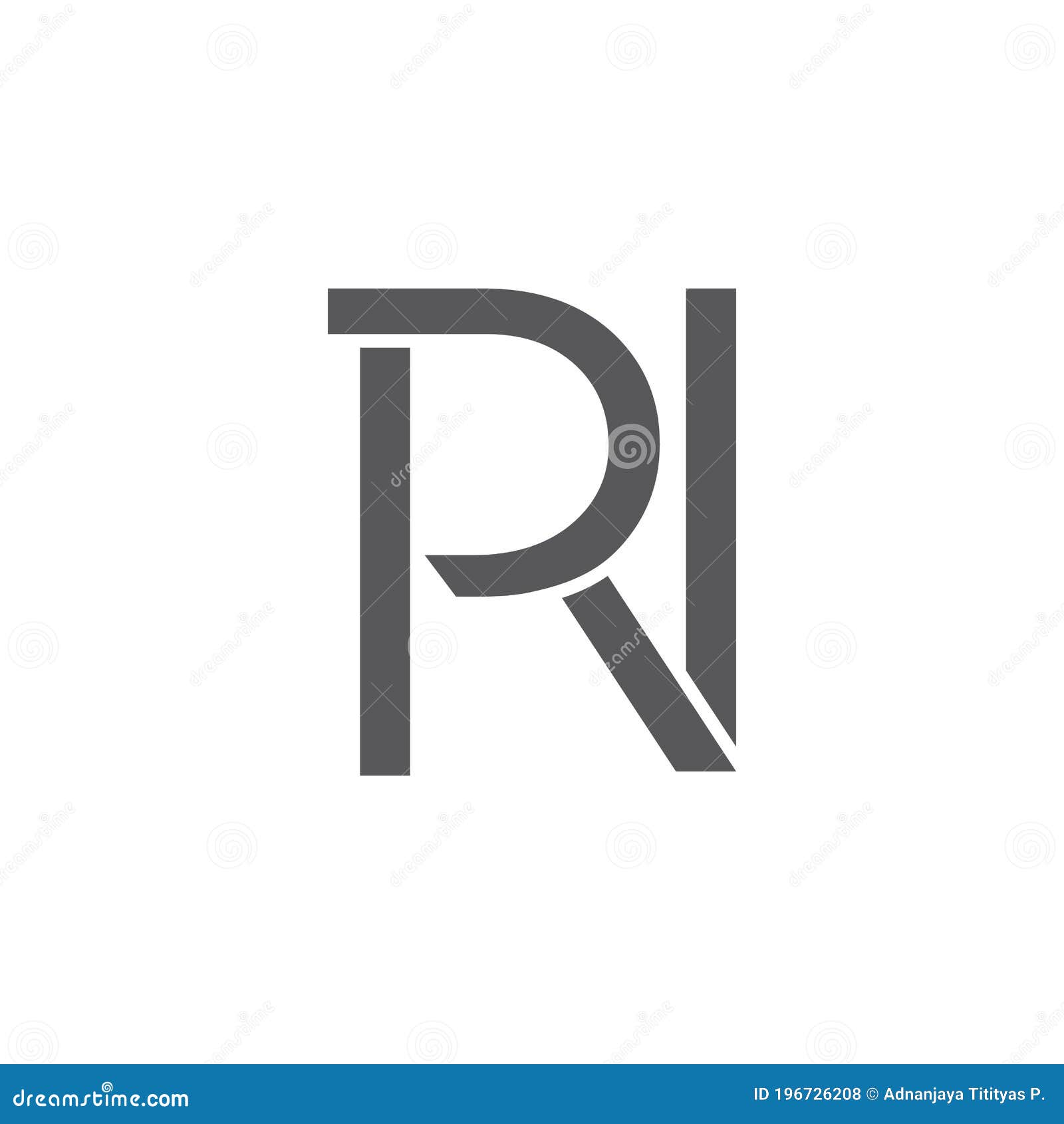Letter Ri Simple Geometric Logo Vector Stock Vector - Illustration of ...