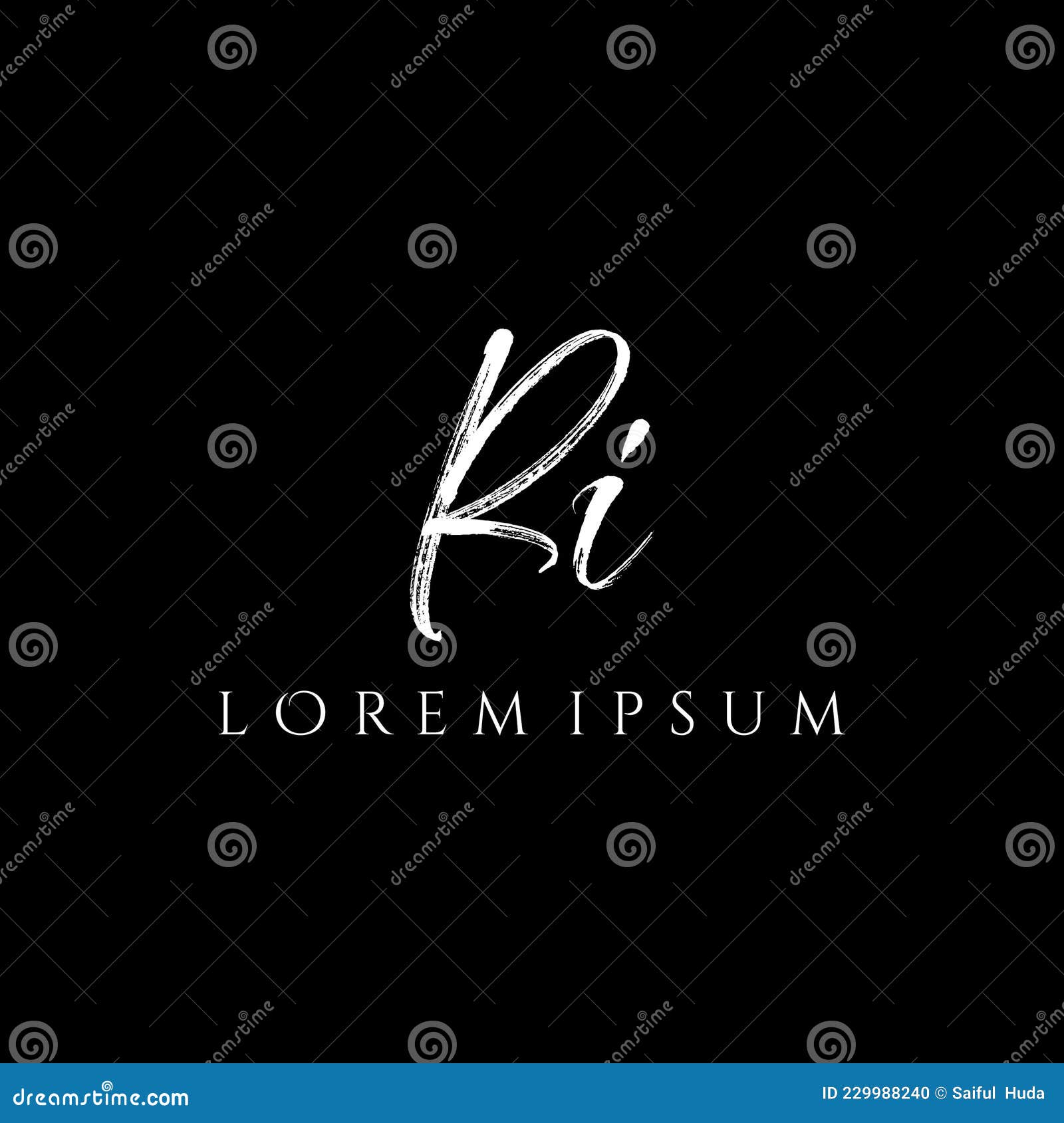 Letter RI Simple Monogram Logo Icon Design. Stock Vector - Illustration ...