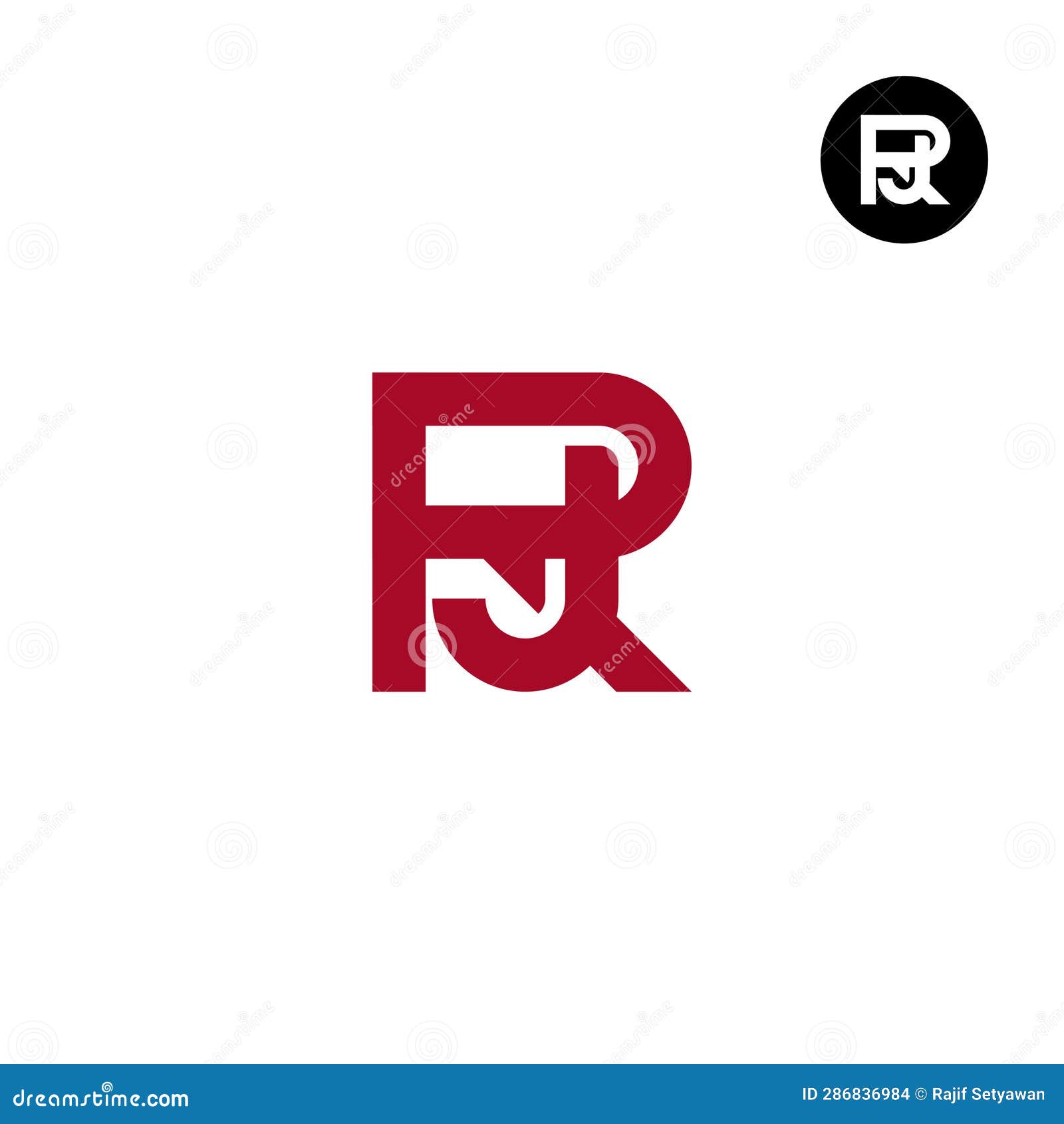 Letter RJ JR Monogram Logo Design Stock Vector - Illustration of ...