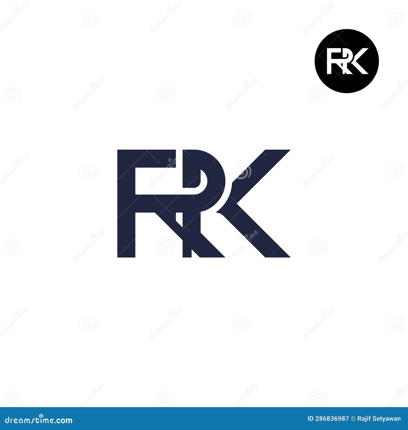 Letter RK Monogram Logo Design Stock Illustration - Illustration of ...