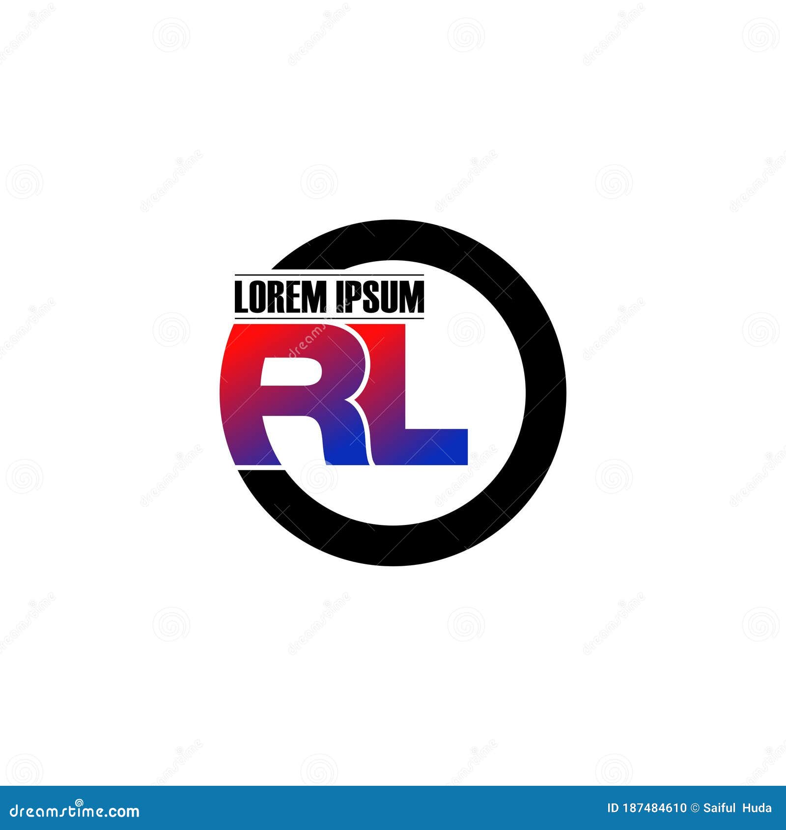 Letter RL Circle Monogram Logo Icon Design Vector. Stock Vector ...