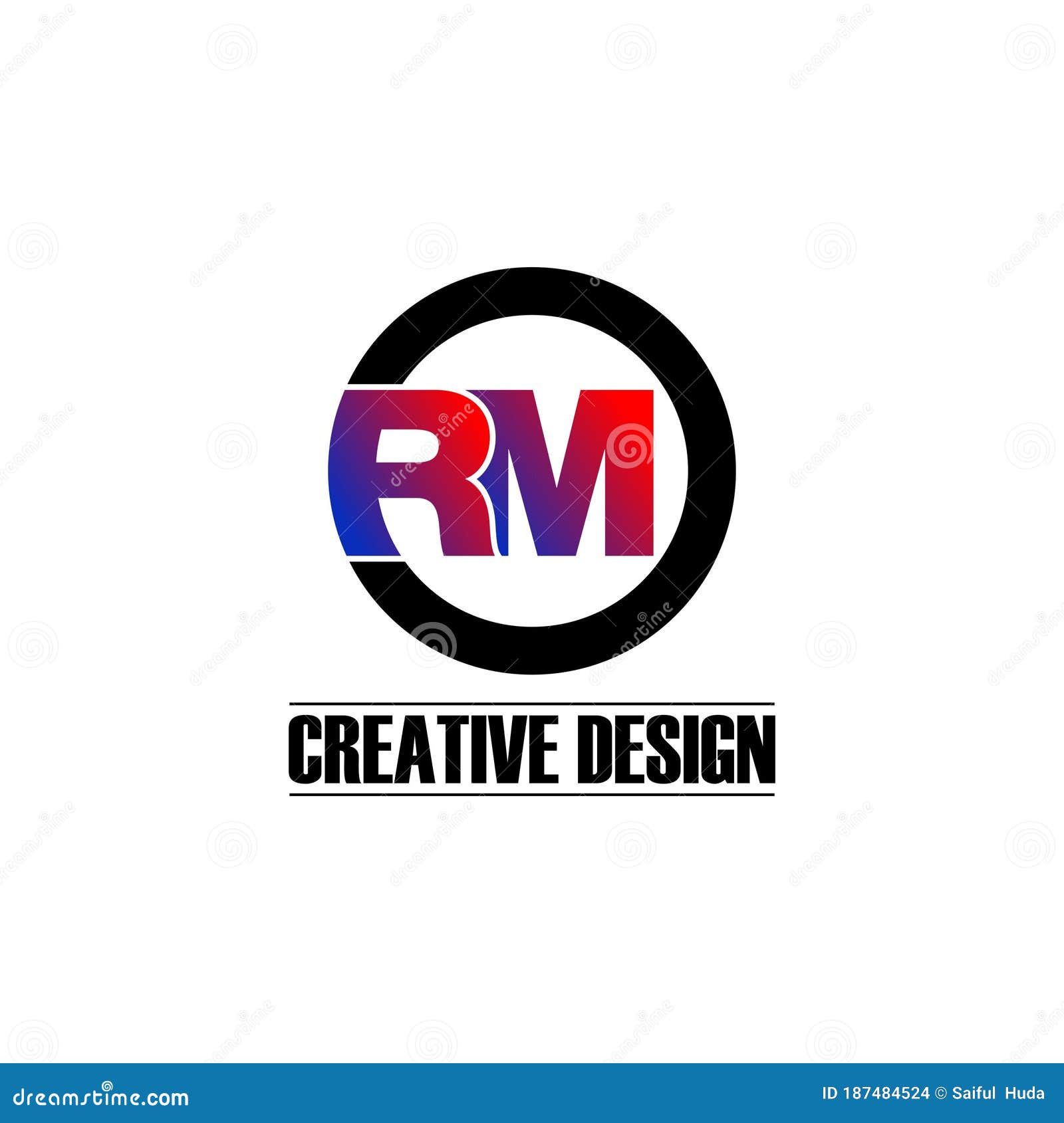 Letter RM Circle Monogram Logo Icon Design Vector. Stock Vector ...
