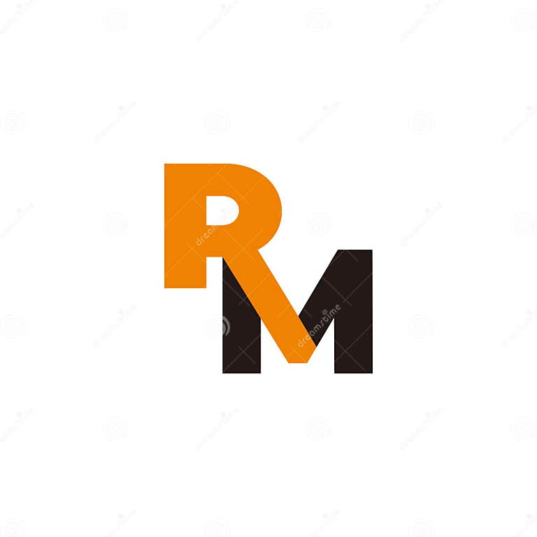 Letter Rm Colorful Slice Simple Logo Vector Stock Vector - Illustration ...