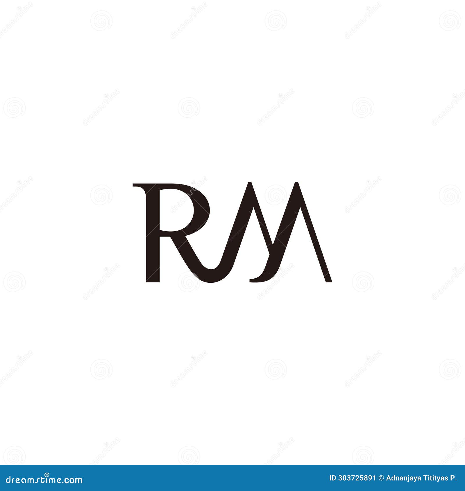 Letter Rm Loop Curves Font Simple Logo Vector Stock Vector ...