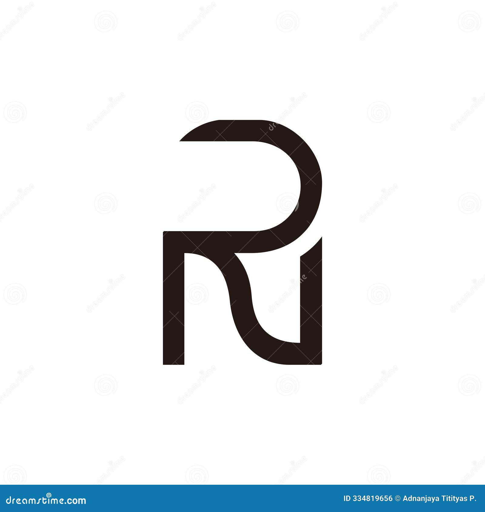 Letter Rn Simple Linked Curves Geometric Lines Logo Vector Stock Vector ...
