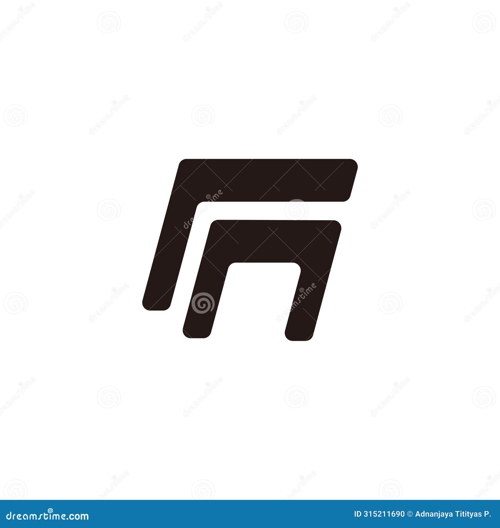 Letter Rn Simple Stripes Geometric Logo Vector Stock Vector ...