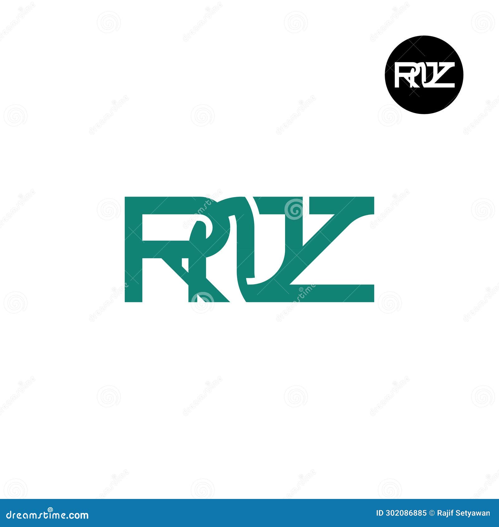 Letter RNZ Monogram Logo Design Stock Illustration - Illustration of ...