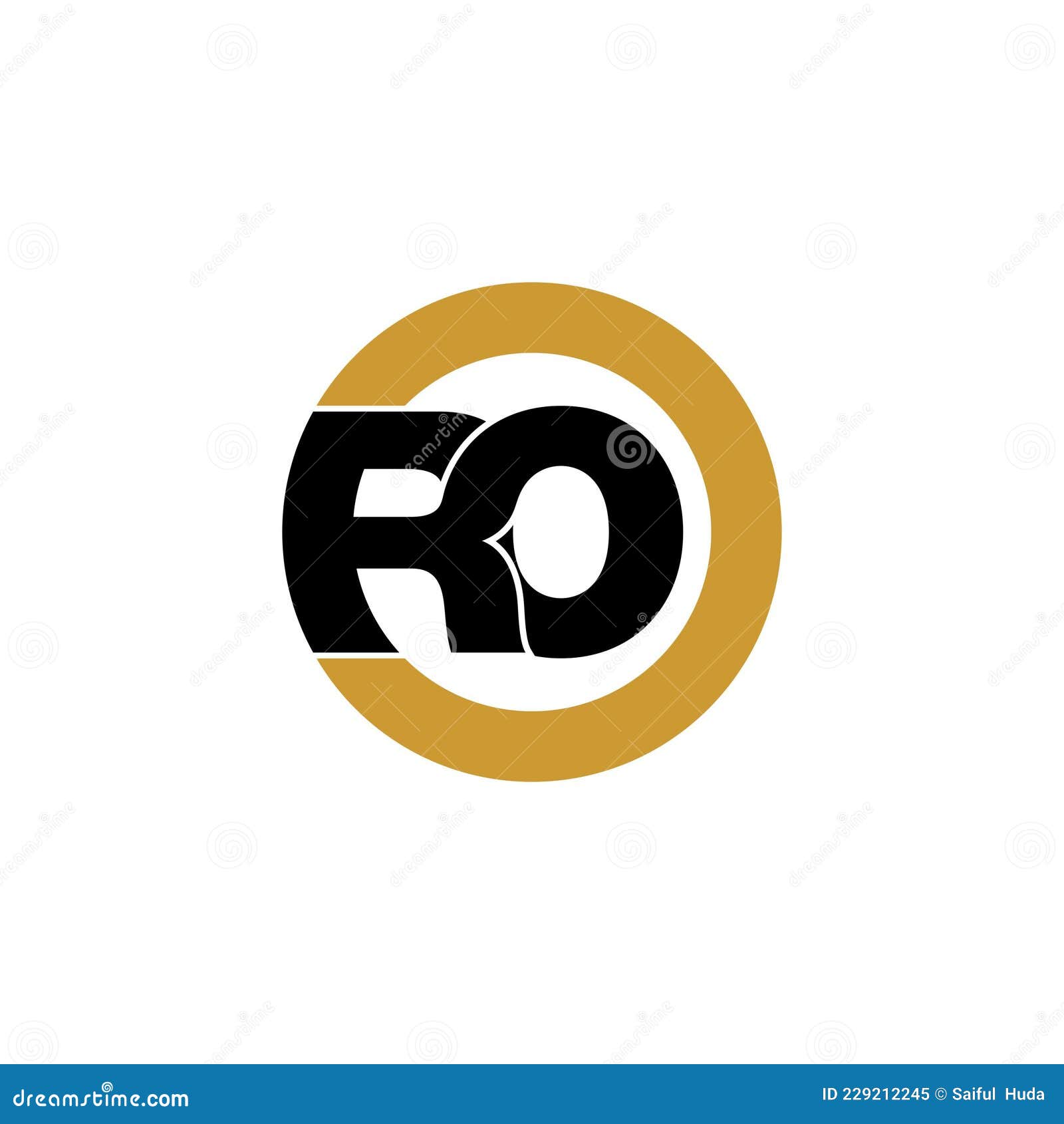 Letter RO Simple Monogram Logo Icon Design. Stock Vector - Illustration ...