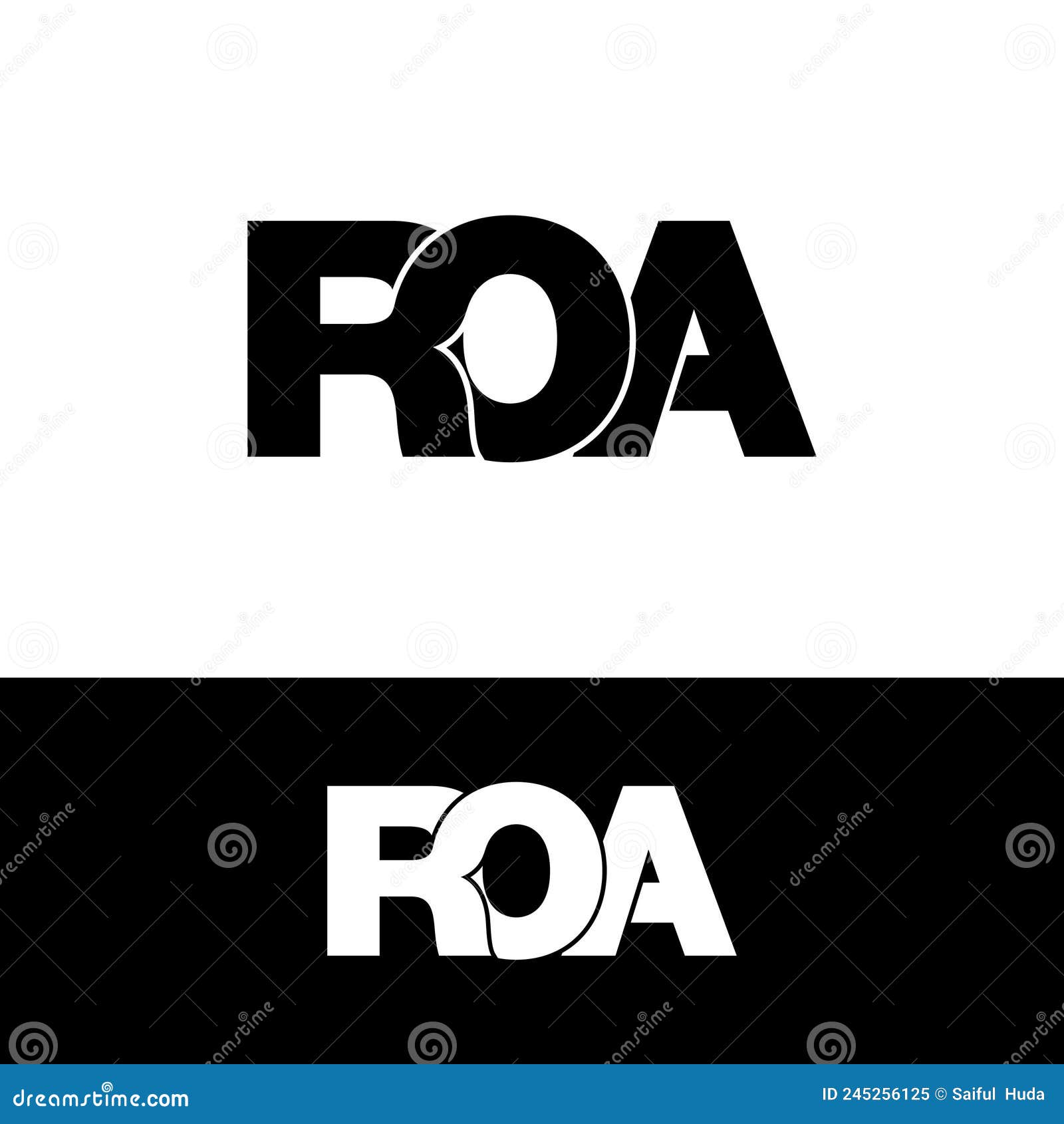 Letter ROA Simple Monogram Logo Icon Design. Cartoon Vector ...