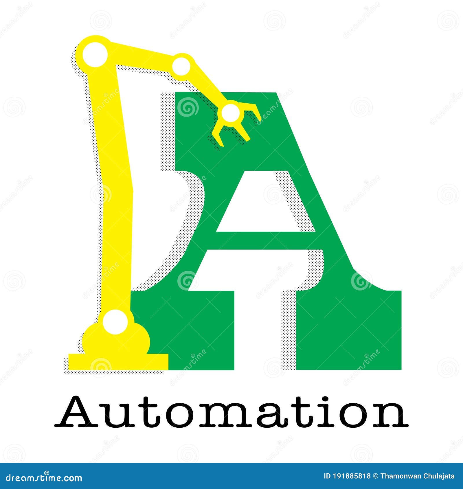 Letter V Robot Arm Logo Vector Illustration | CartoonDealer.com #291496980