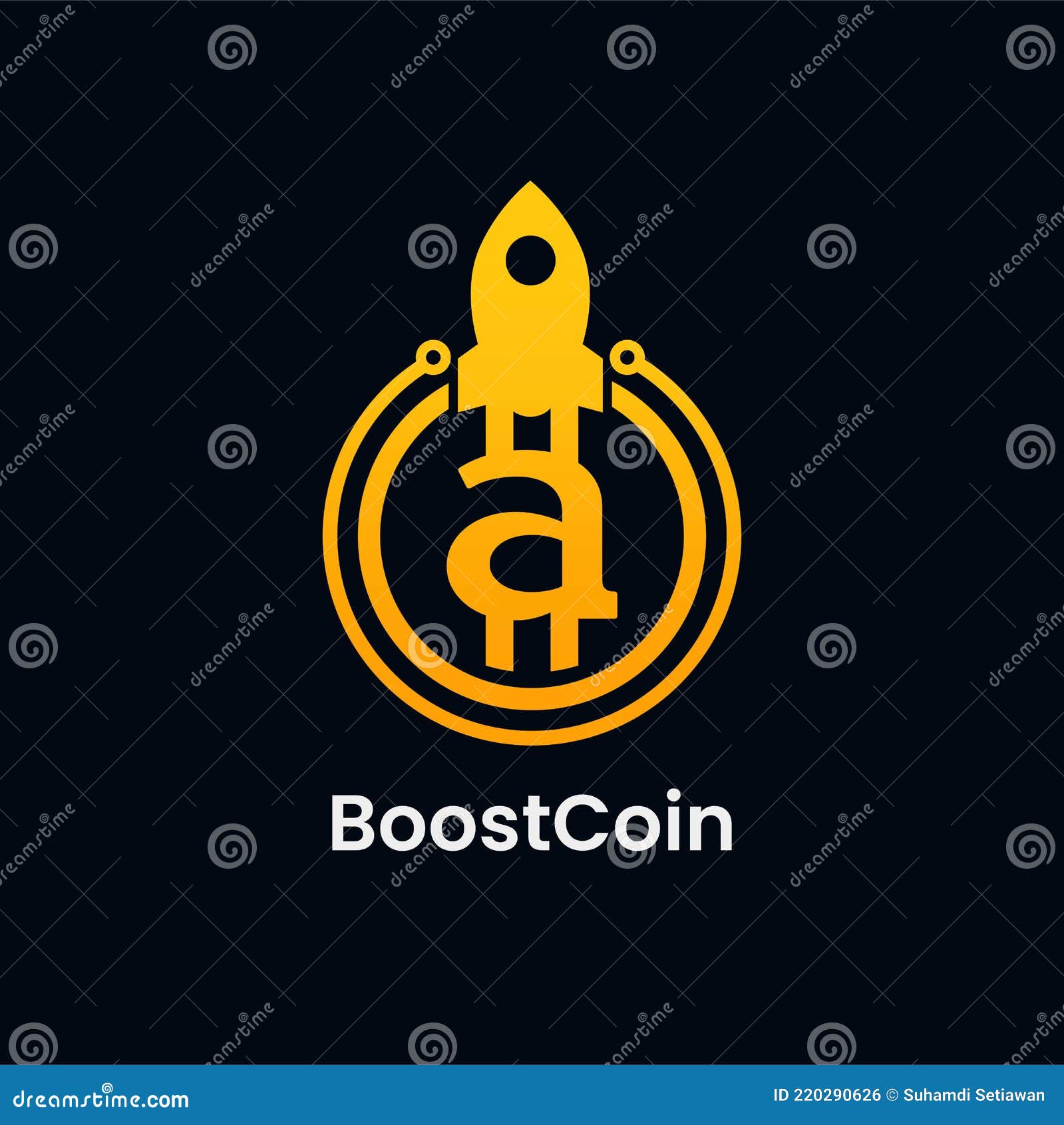 Letter a Rocket Boost Coin Logo Design Stock Vector - Illustration of ...