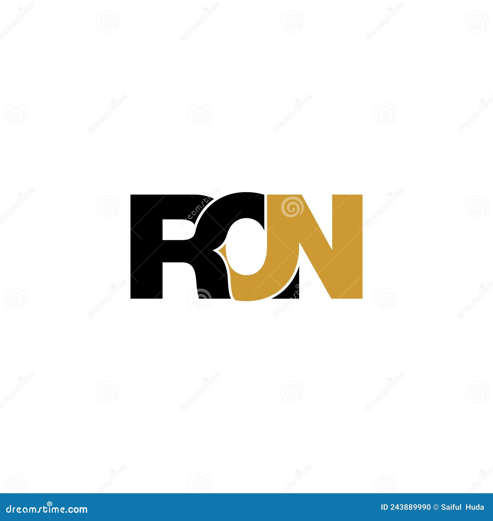 Letter RON Simple Monogram Logo Icon Design. Stock Vector ...